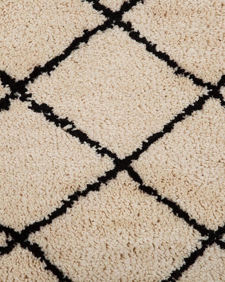 Shaggy Area Rug 200 x 200 cm Beige and Black MIDYAT II | Beliani.pt