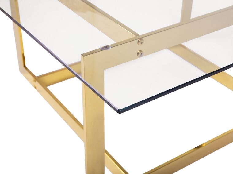 Glass Top Coffee Table Gold CRYSTAL | Beliani.co.uk