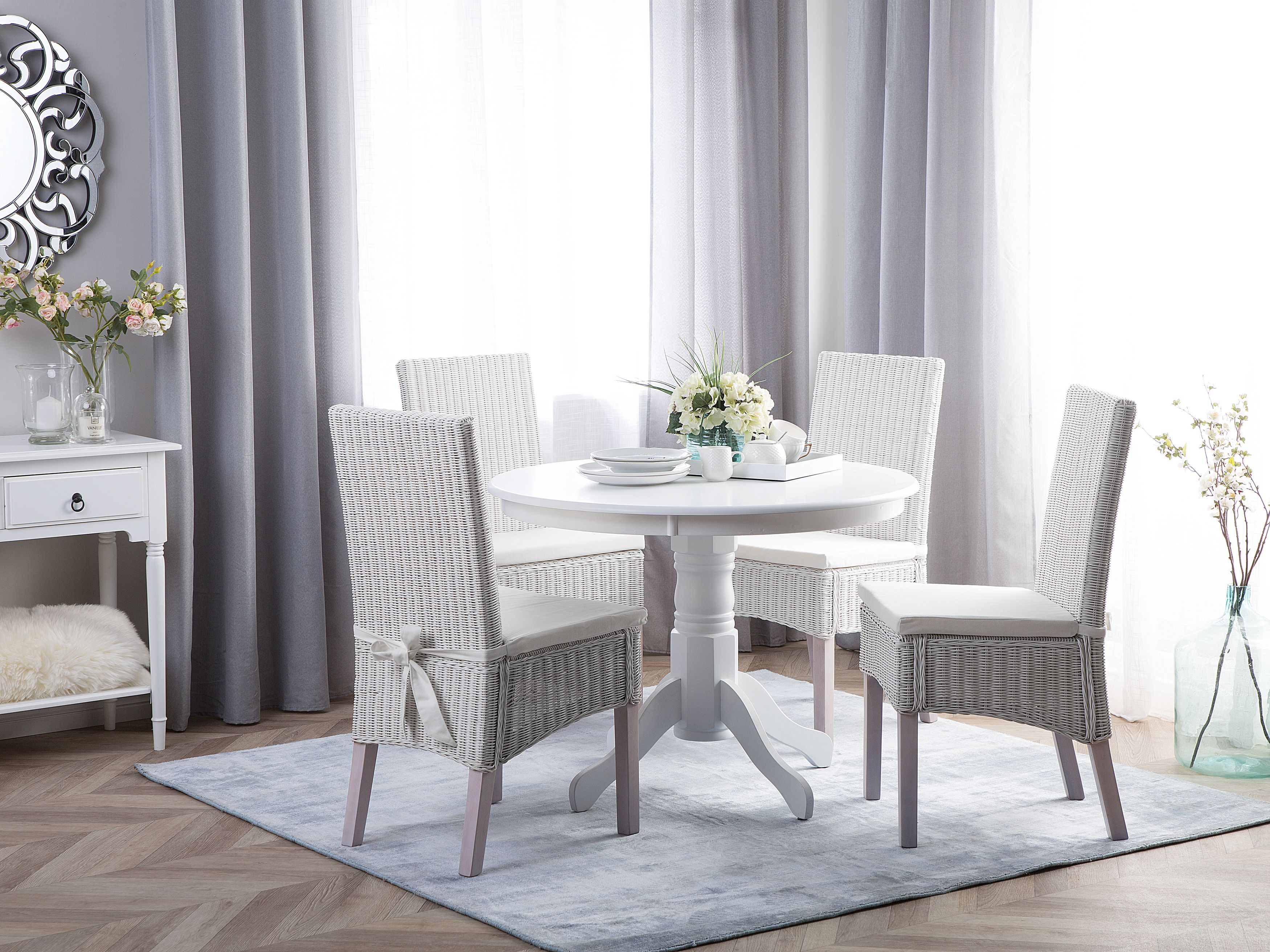 Round Dining Table ⌀ 100 cm White AKRON | Beliani.co.uk