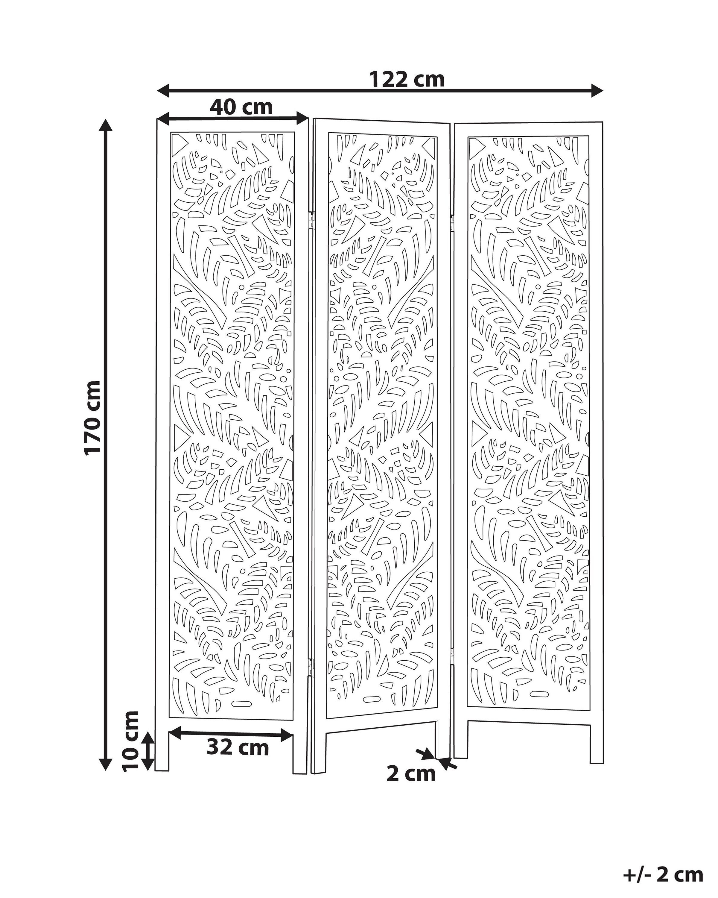 Wooden Folding 3 Panel Room Divider 170 x 122 cm White MELAGO | Beliani ...