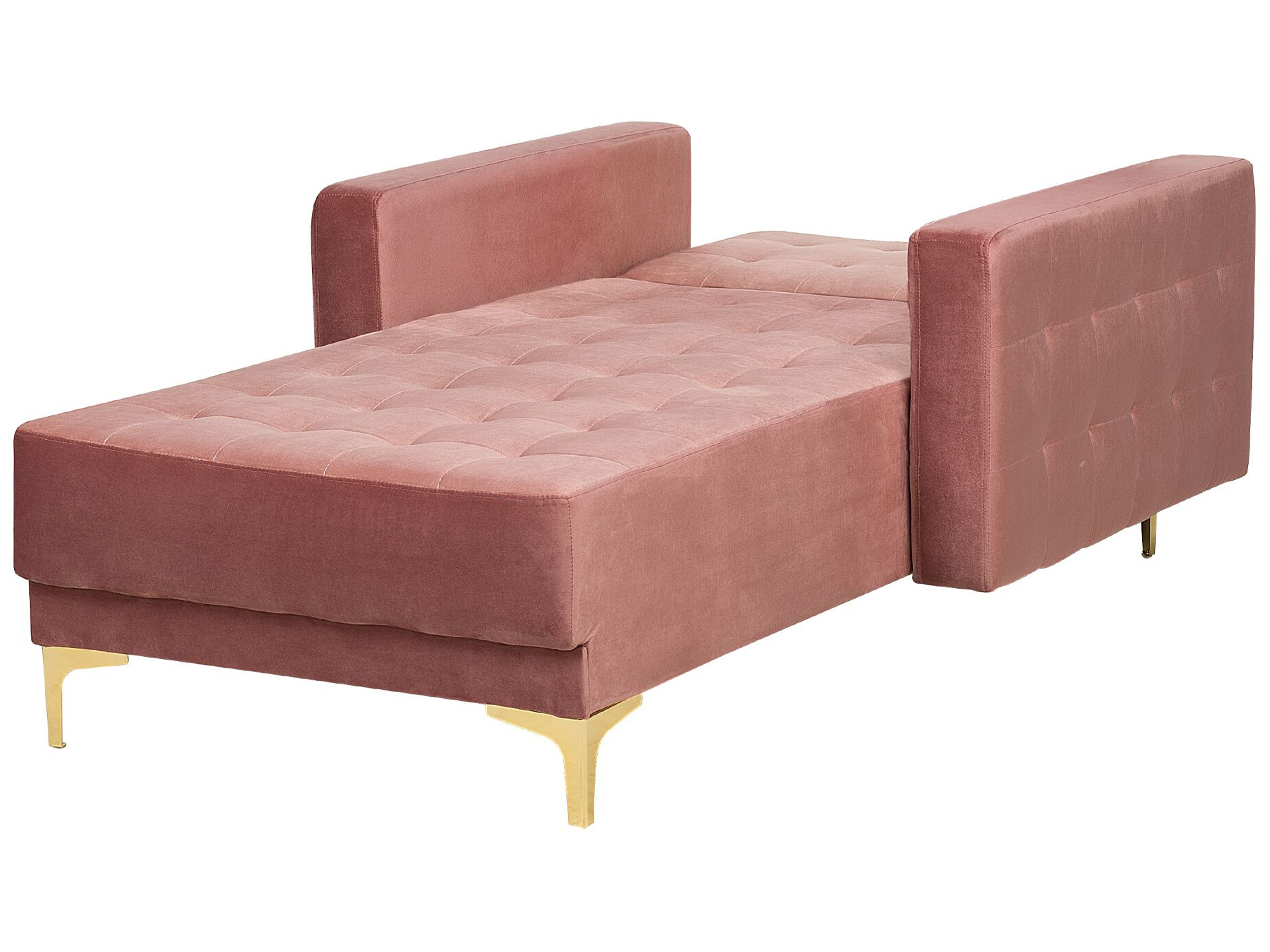Velvet Chaise Lounge Pink ABERDEEN | Beliani.co.uk