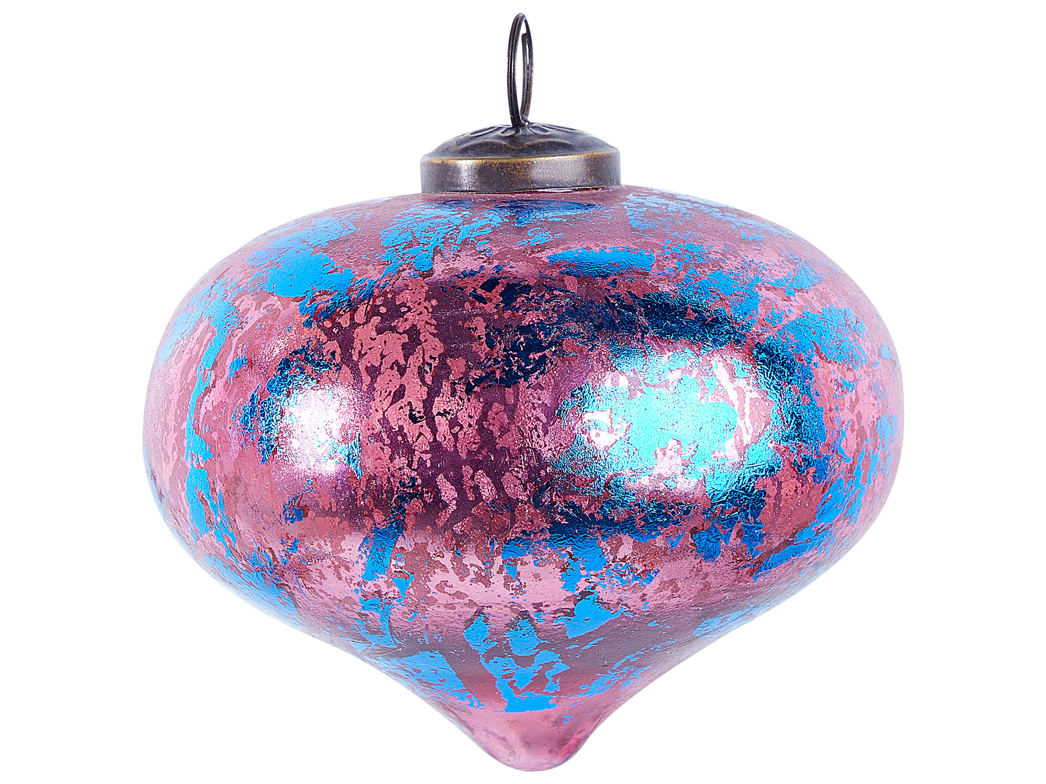 Set of 6 Glass Baubles Pink ASTRALE | Beliani.co.uk