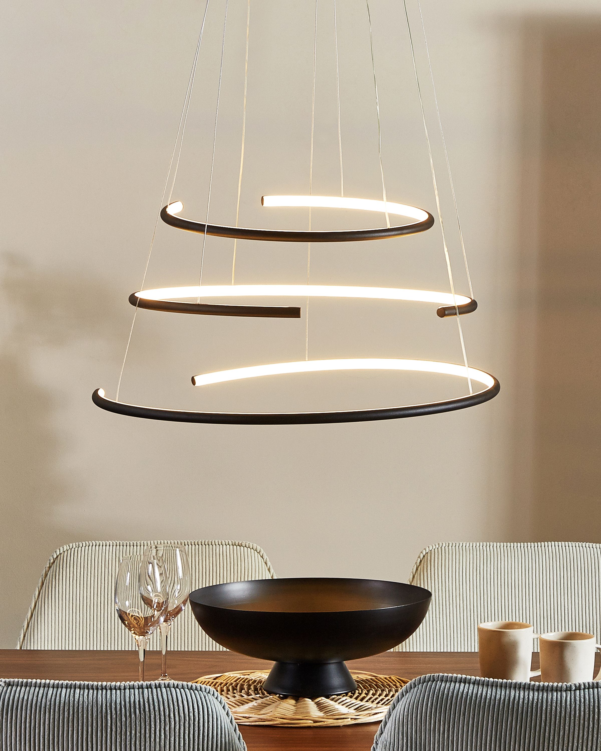 Metal LED Pendant Lamp Black MAYU | Beliani.co.uk