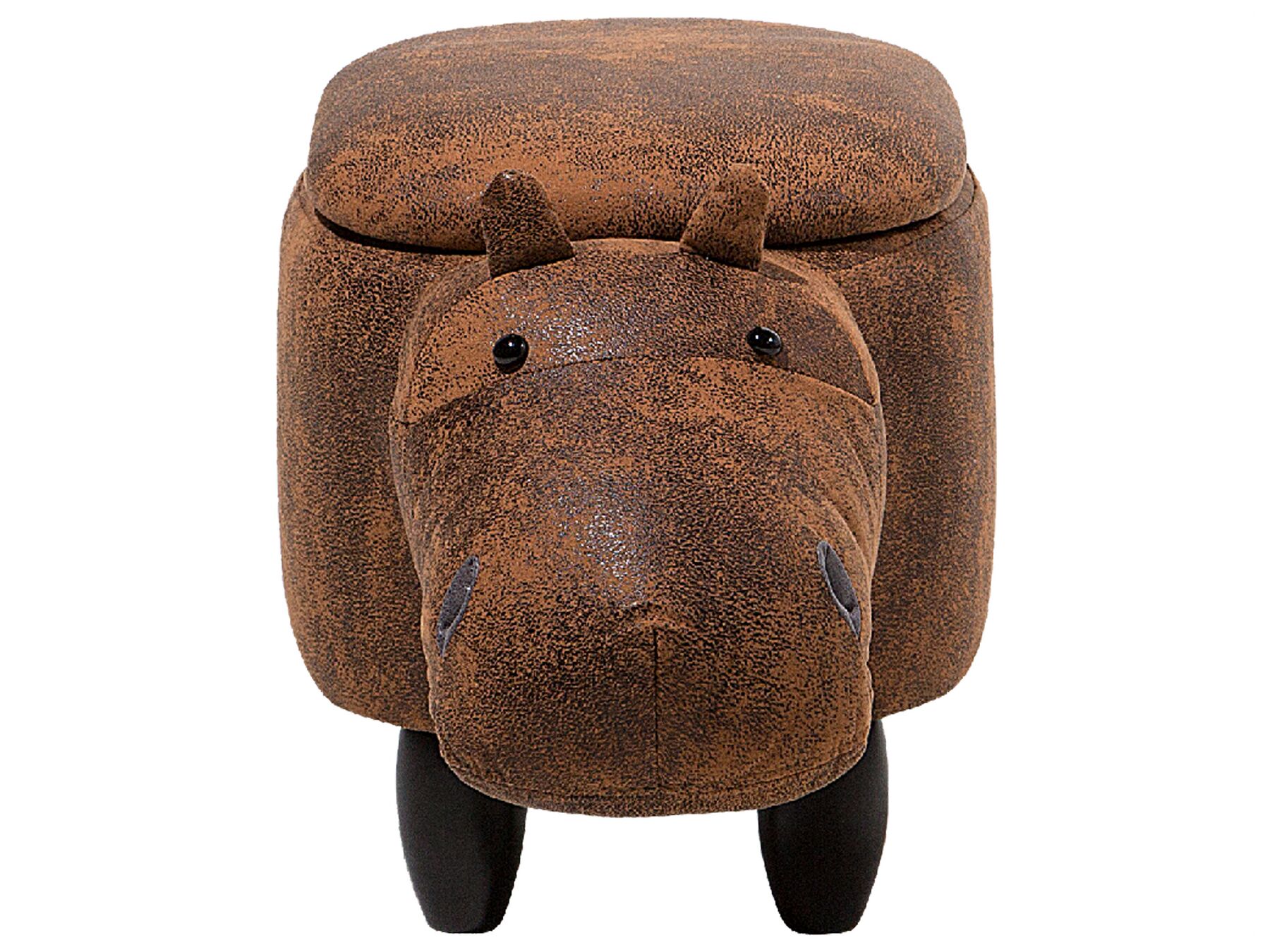 Faux Leather Storage Animal Stool Brown HIPPO | Beliani.co.uk