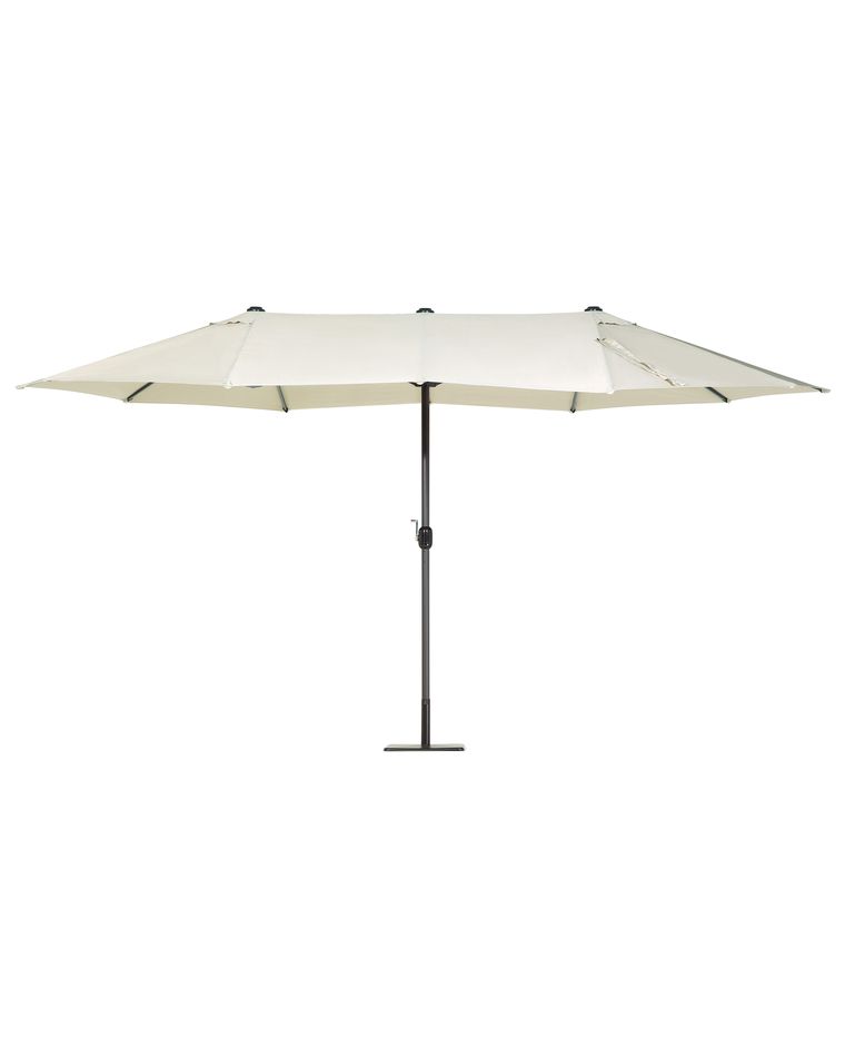 Double Canopy Garden Parasol 2.7 x 4.6 m Light Beige SIBILLA | Beliani ...