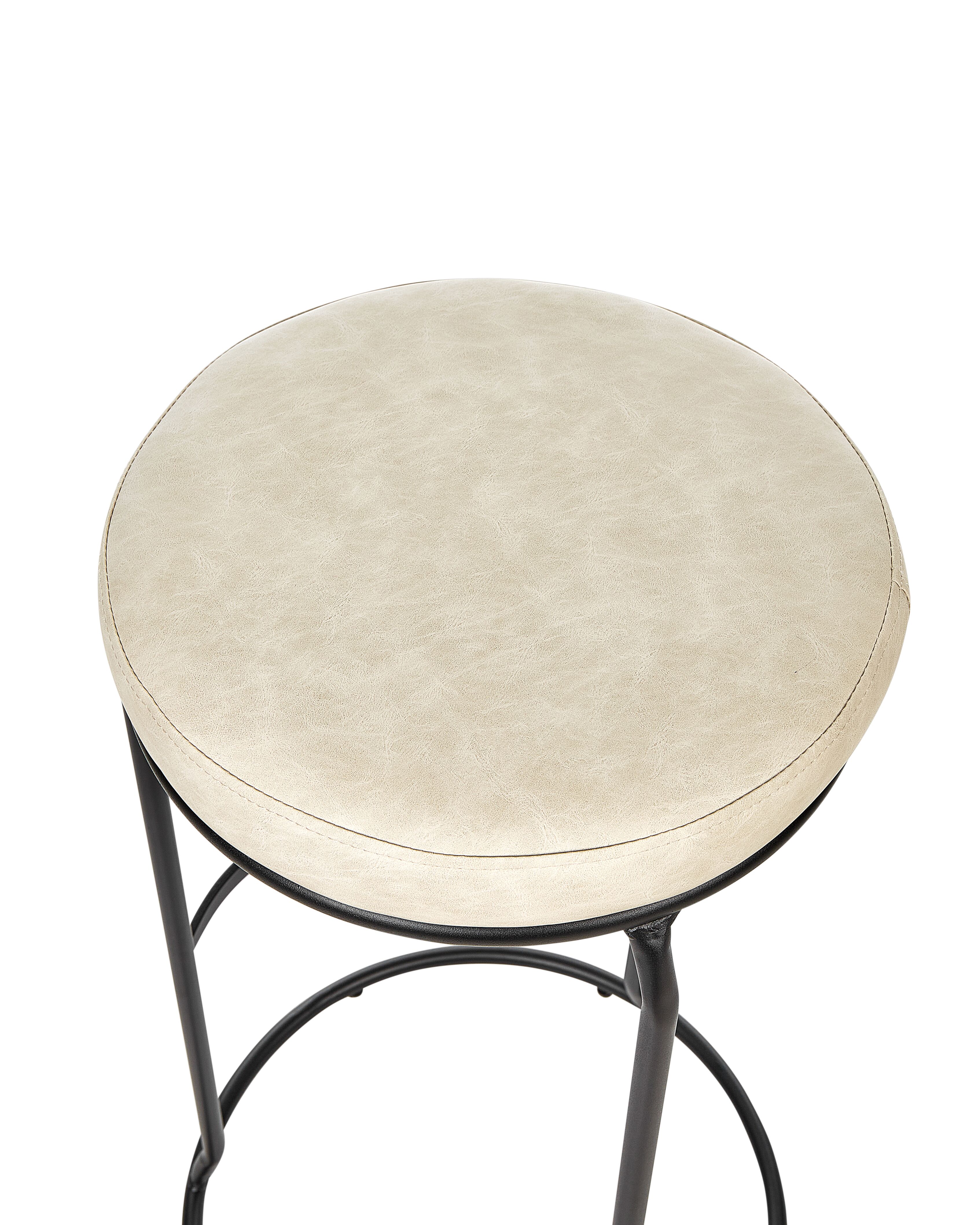 Set of 2 Faux Leather Bar Stool Light Beige MILROY | Beliani.co.uk