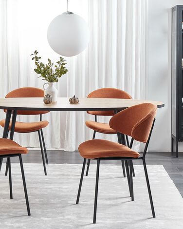 Set med 2 matstolar tyg krämvit KIANA | Beliani.se