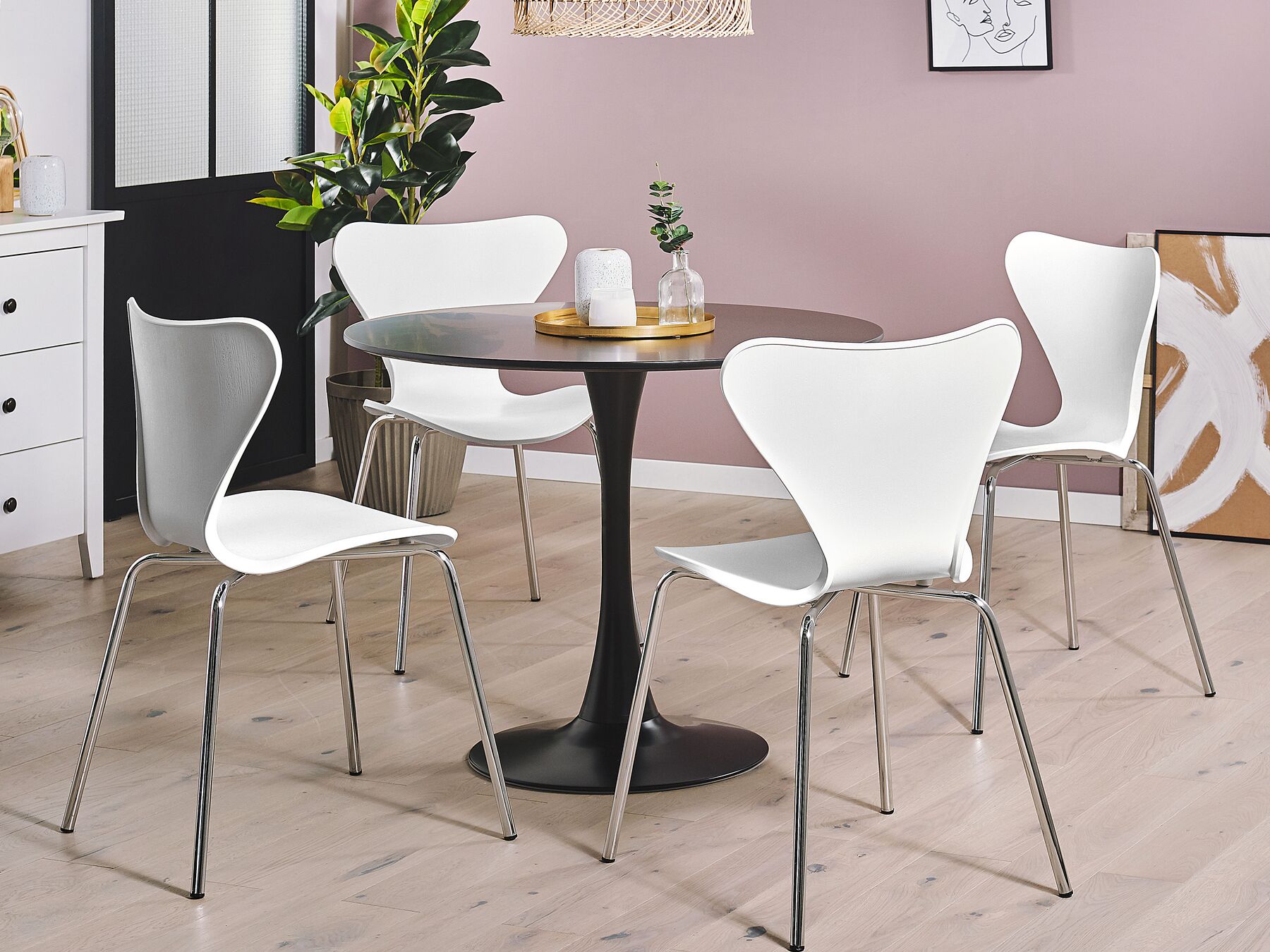 Round Dining Table ⌀ 90 cm Black BOCA | Beliani.co.uk