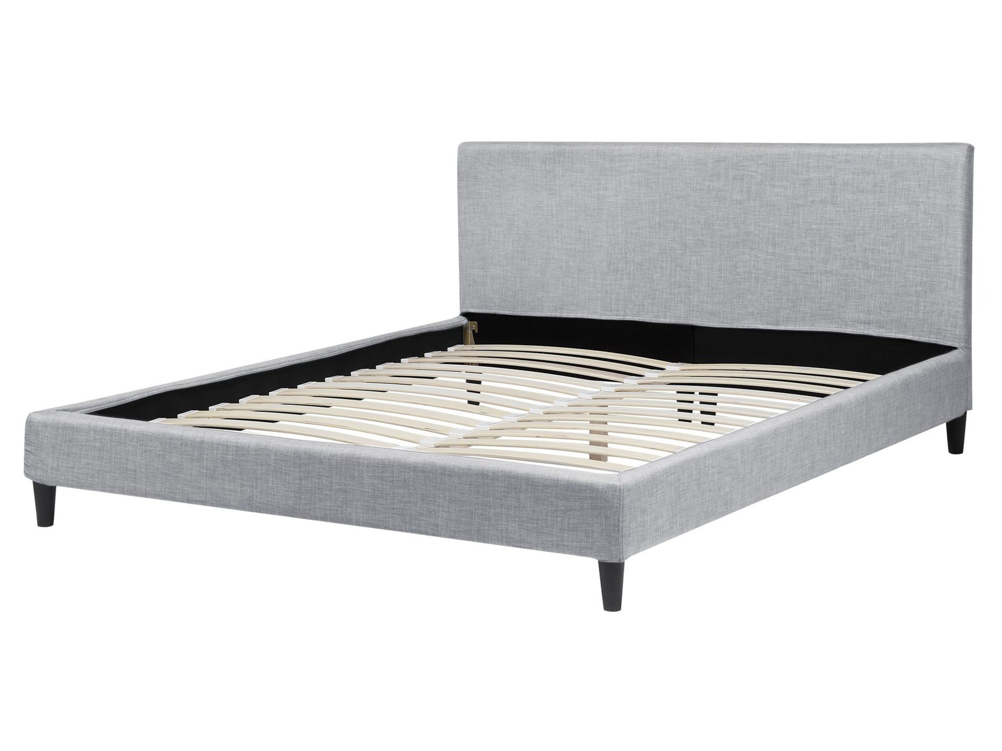 Copritelaio tessuto grigio chiaro 160 x 200 cm per letto FITOU | Beliani.it