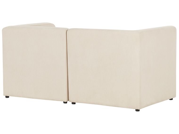 2 pers. sofa beige fløjl LEMVIG | Beliani.dk