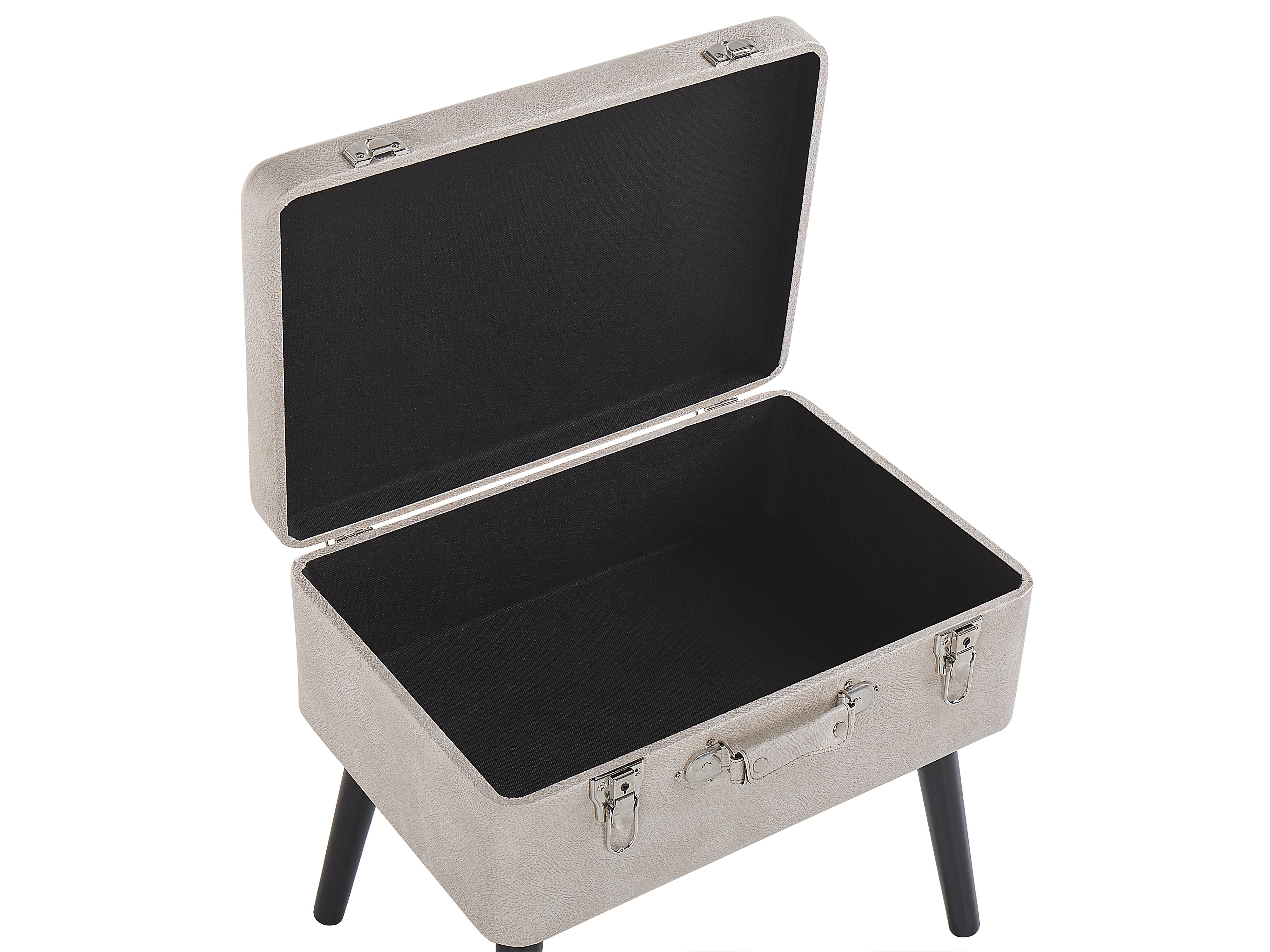 Faux Leather Storage Stool Beige MALLARD | Beliani.co.uk