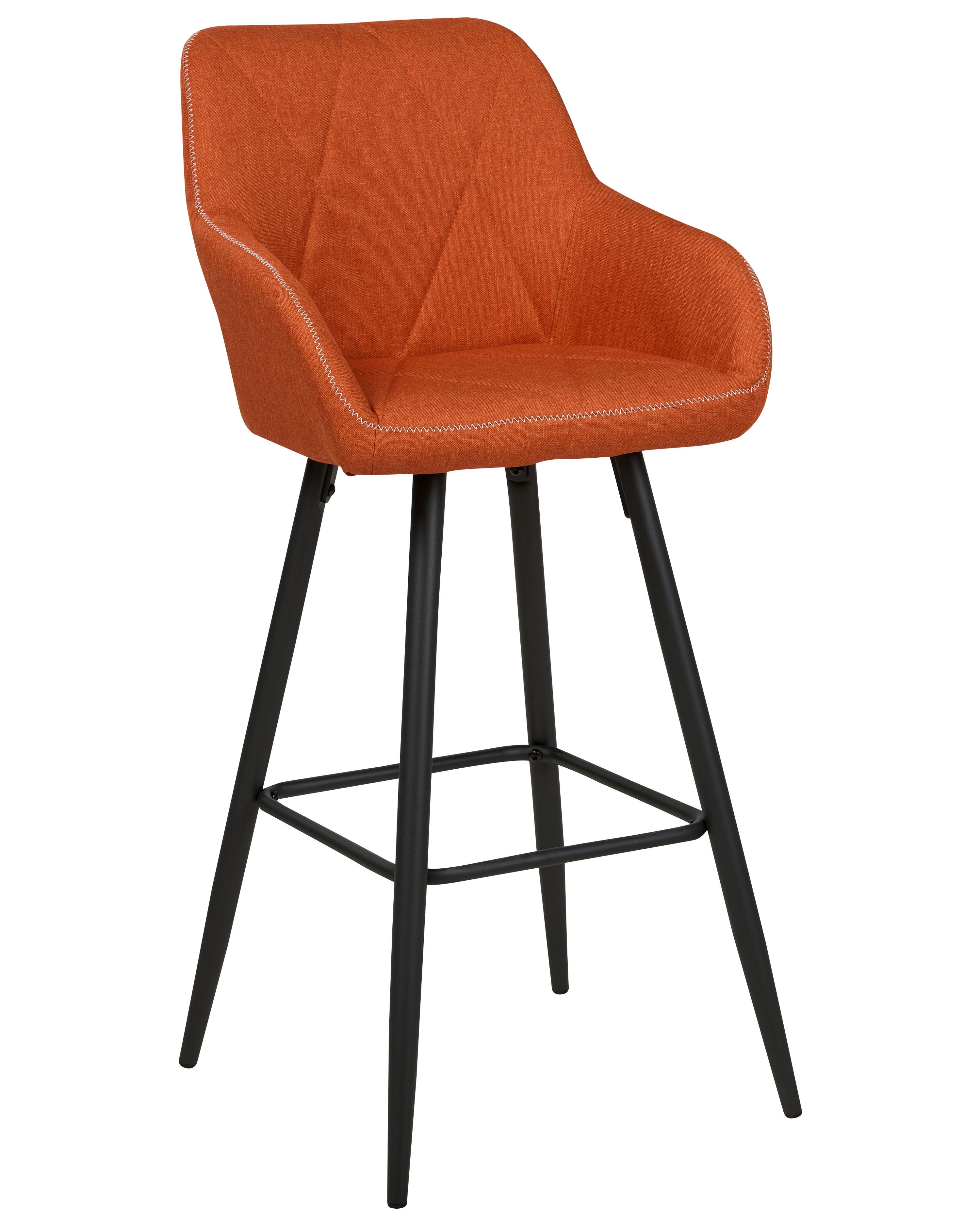 Set of 2 Fabric Bar Chairs Light Orange DARIEN | Beliani.co.uk