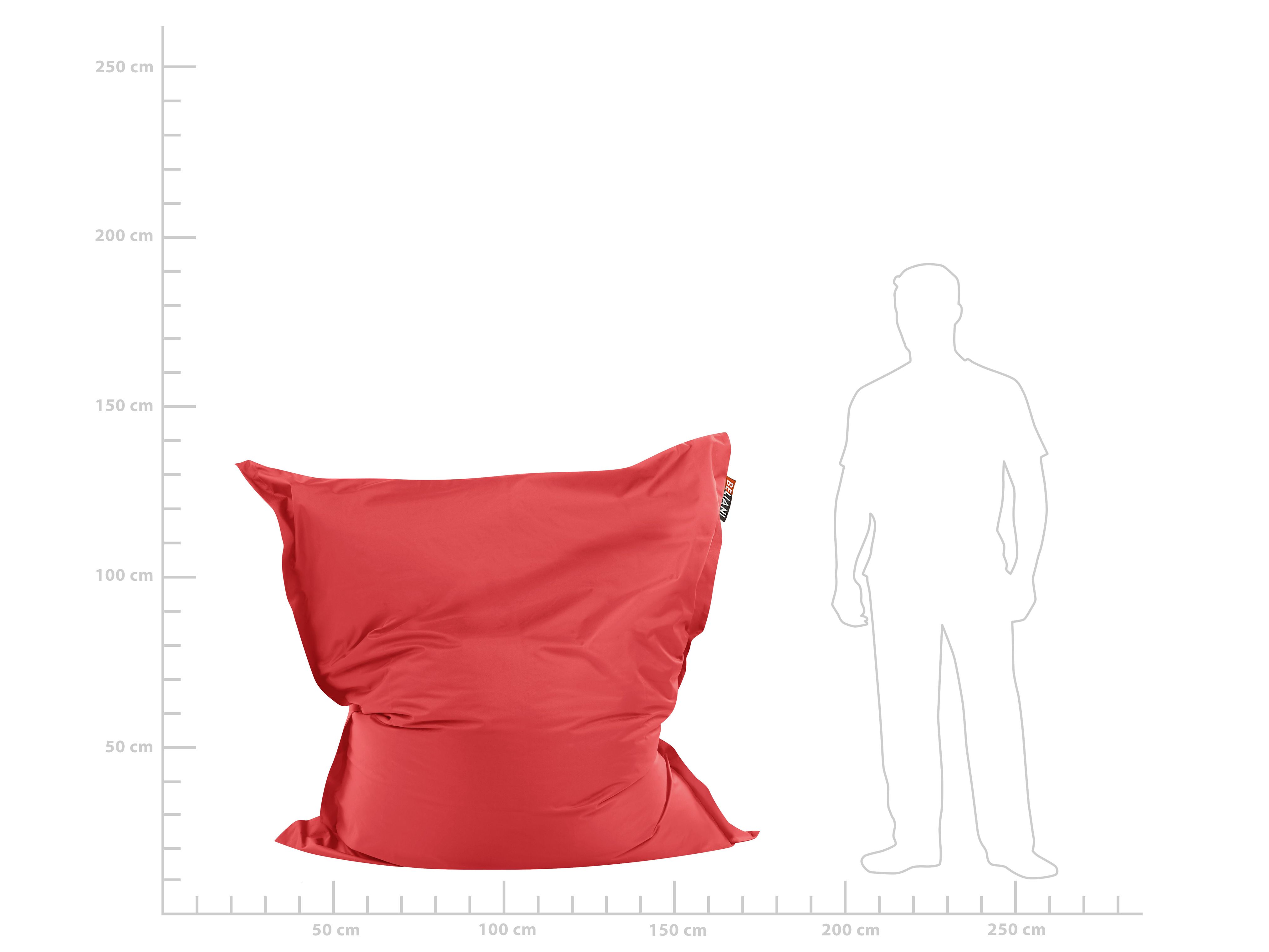 Sitzsack mit Innensack für In- und Outdoor 140 x 180 cm rot FUZZY ...