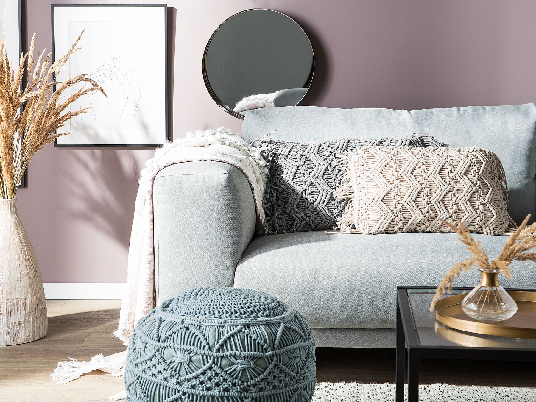 Puff 40 x 40 cm grå KAYSERI | Beliani.no