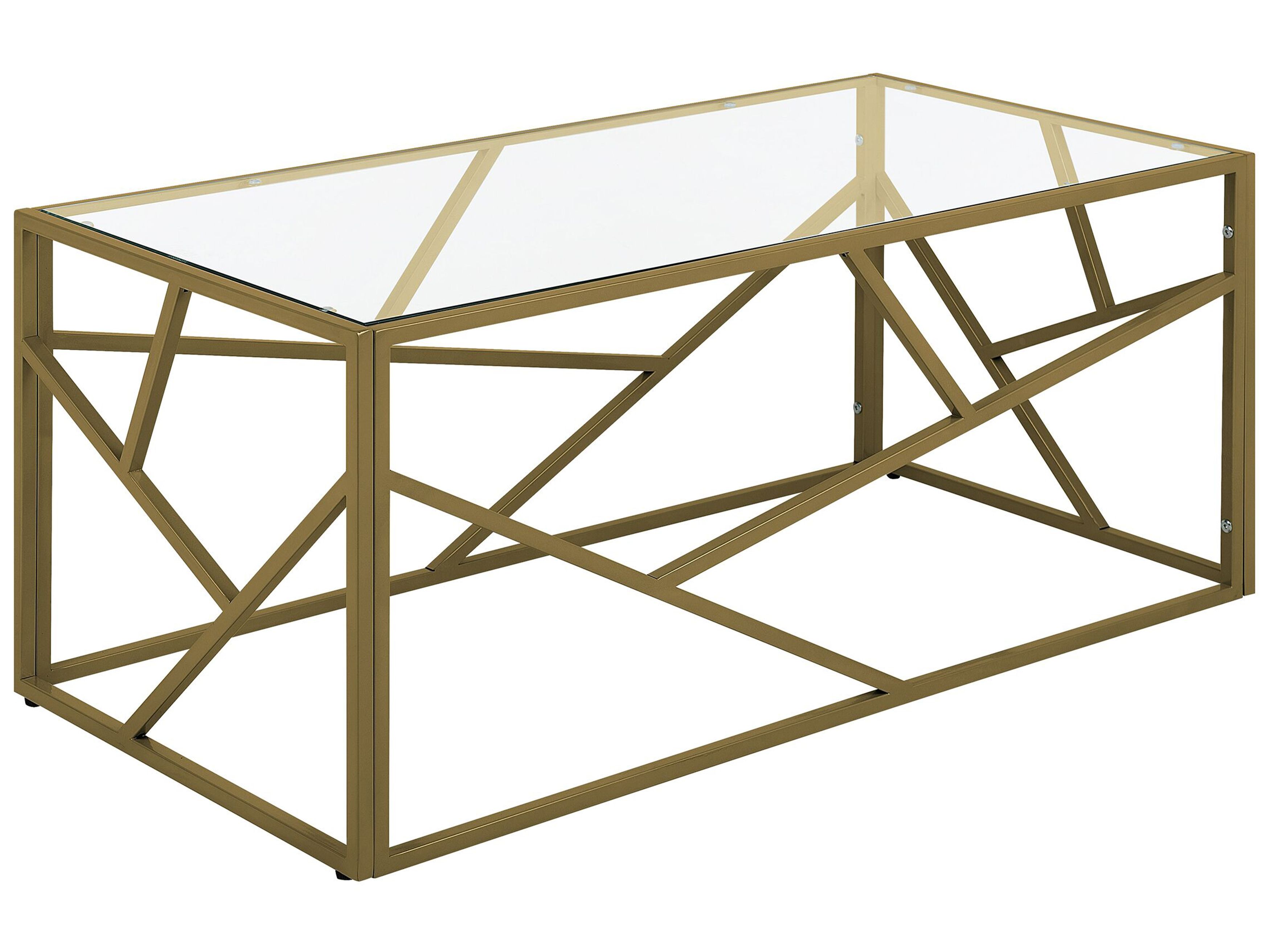 Glass Top Coffee Table Gold ORLAND | Beliani.co.uk