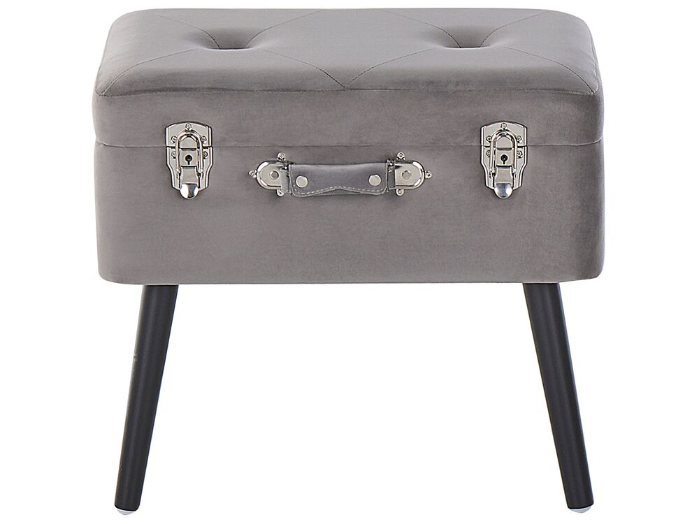 Velvet Storage Stool Grey MALLARD | Beliani.co.uk