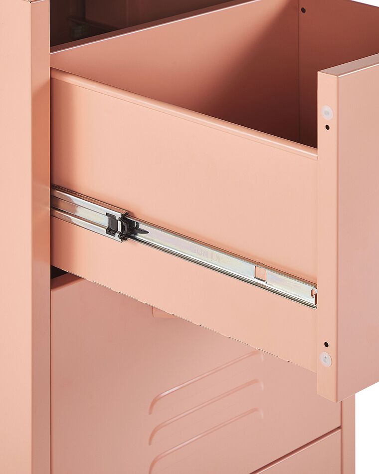 3 Drawer Metal Storage Cabinet Pink WOSTOK | Beliani.co.uk