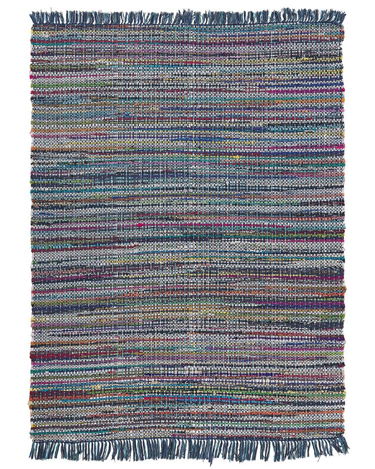 Tappeto blu marino rettangolare in cotone fatto a mano - 160x230cm ...