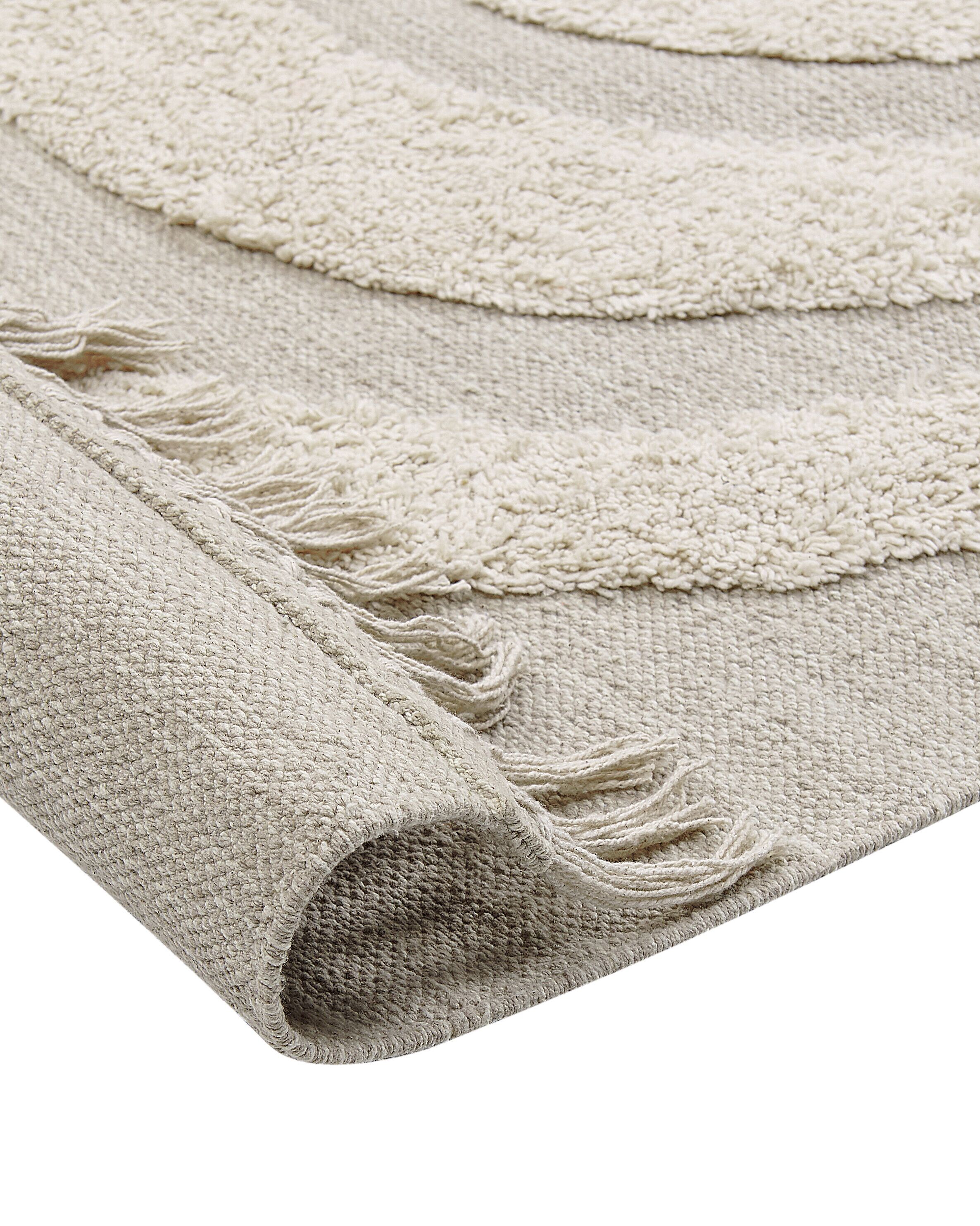 Cotton Area Rug 80 x 150 cm Light Beige HAKKARI | Beliani.co.uk