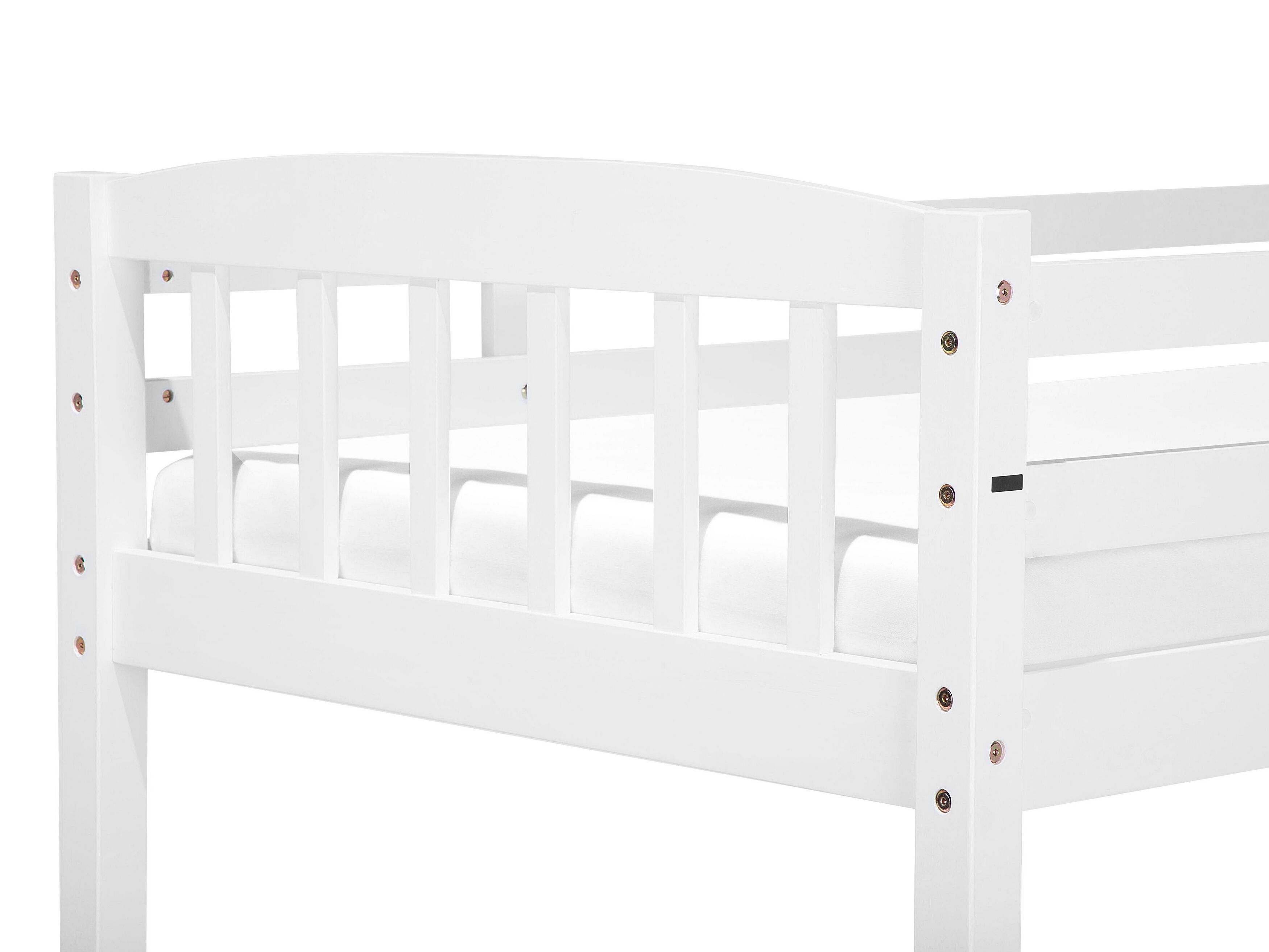 Wooden EU Single Size Bunk Bed with Storage White REVIN | Beliani.co.uk