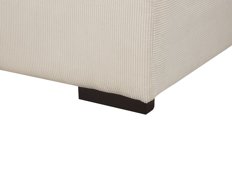 4-Sitzer Ecksofa Cord beige linksseitig mit Ottomane LUNGO | Beliani.at