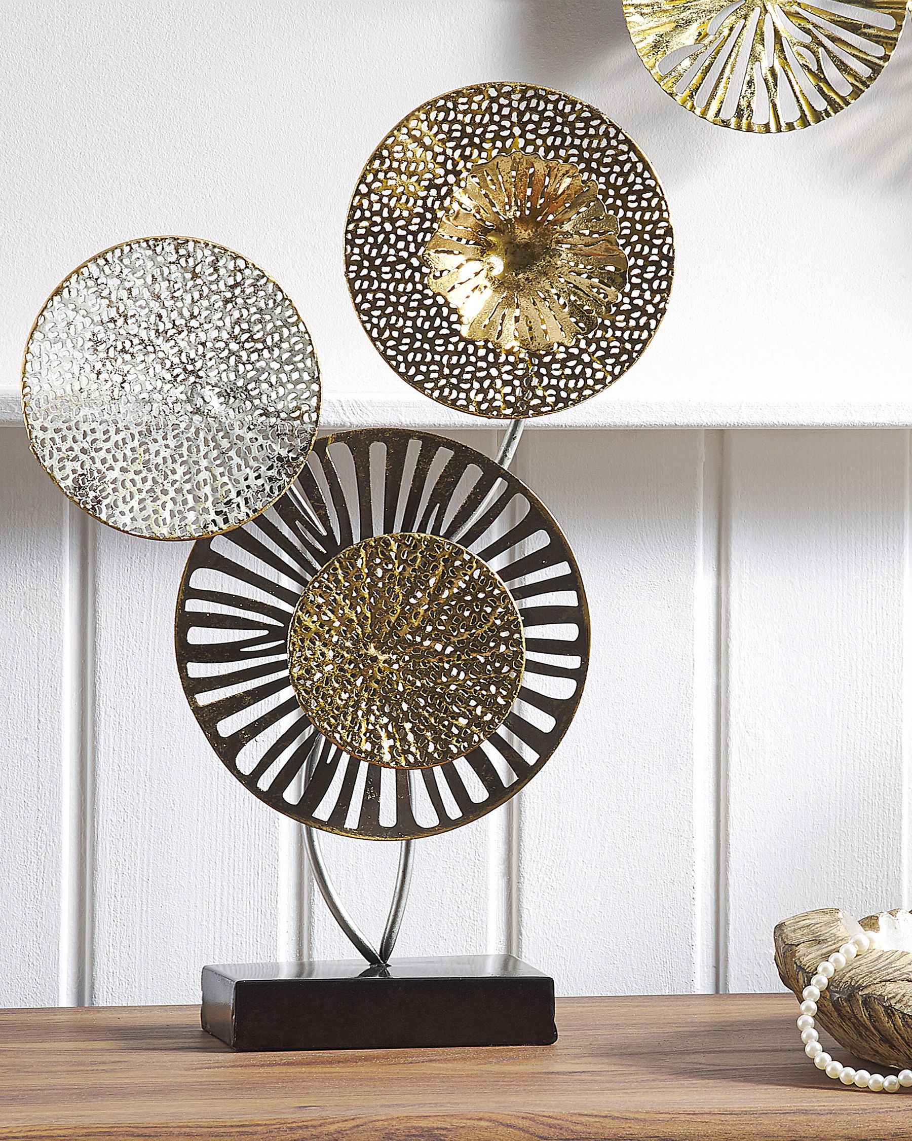 Dekoration Metall gold / silber Kreise 44 cm URANIUM | Beliani.de