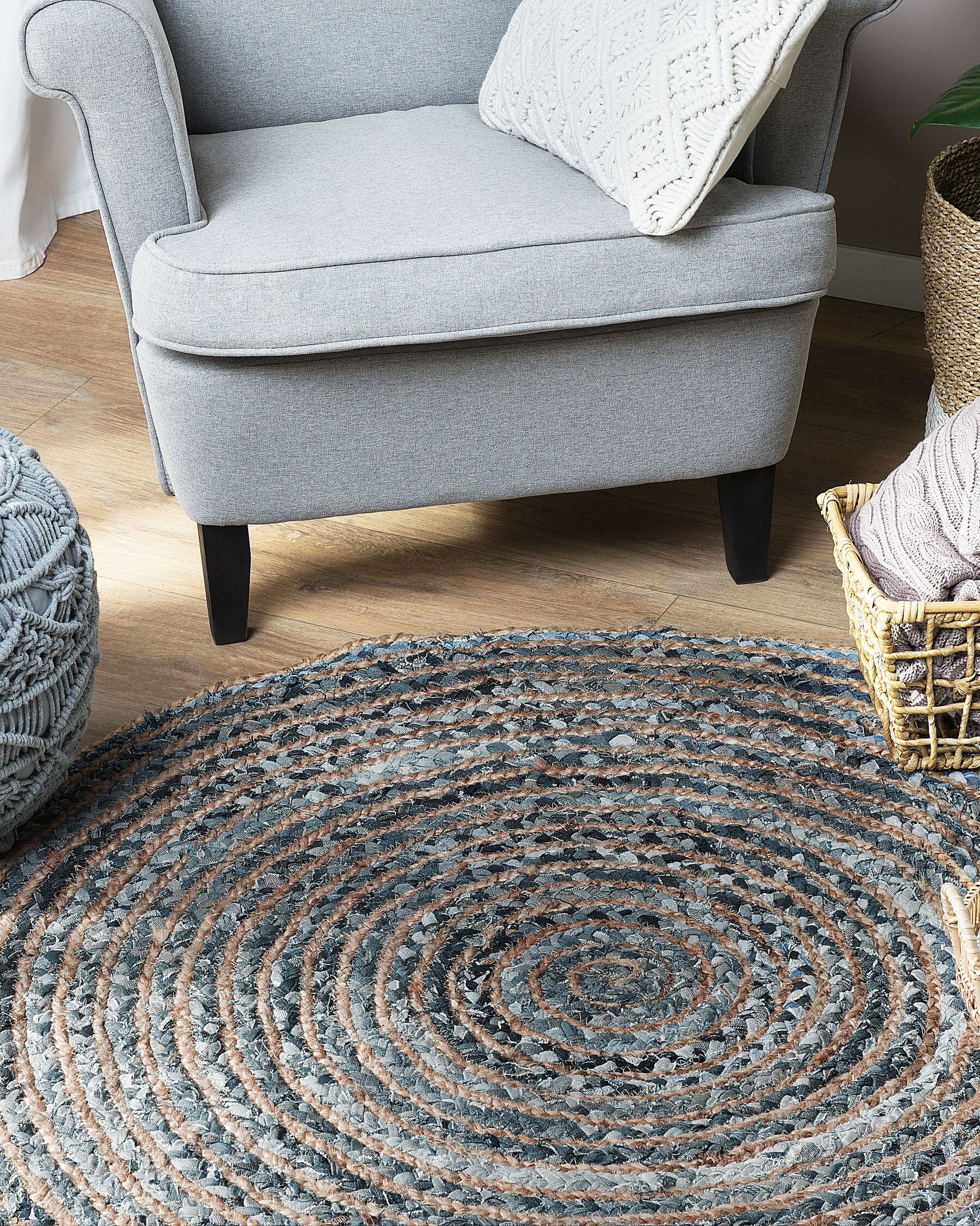 Sillón de poliéster gris/marrón ABSON | Beliani.es