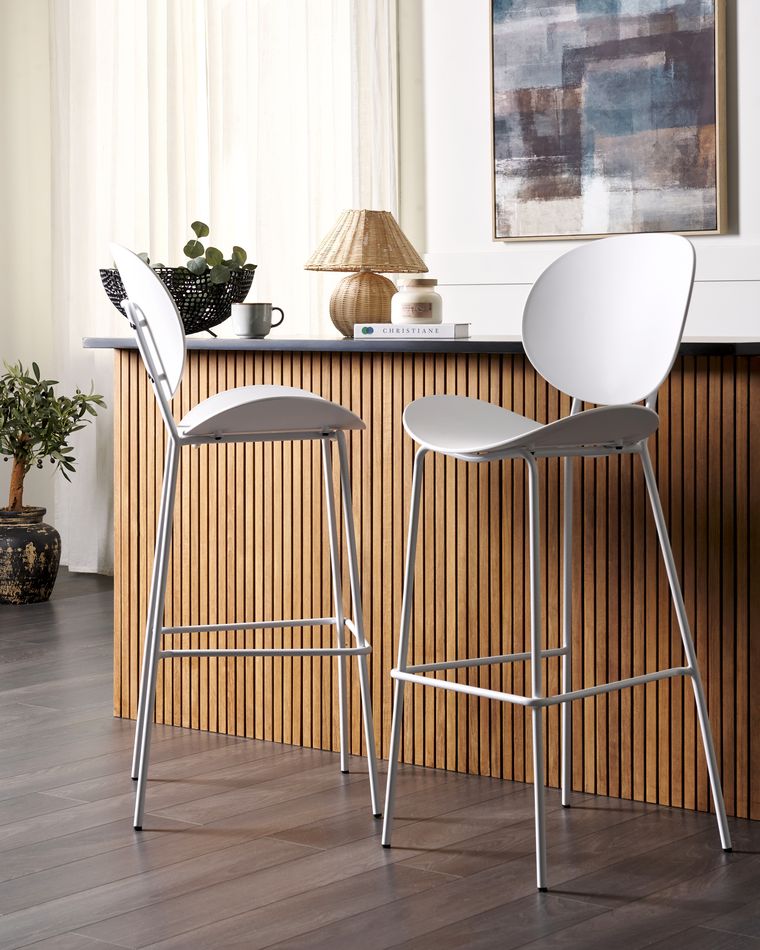 Sæt med 2 barstole hvid SHONTO | Beliani.dk