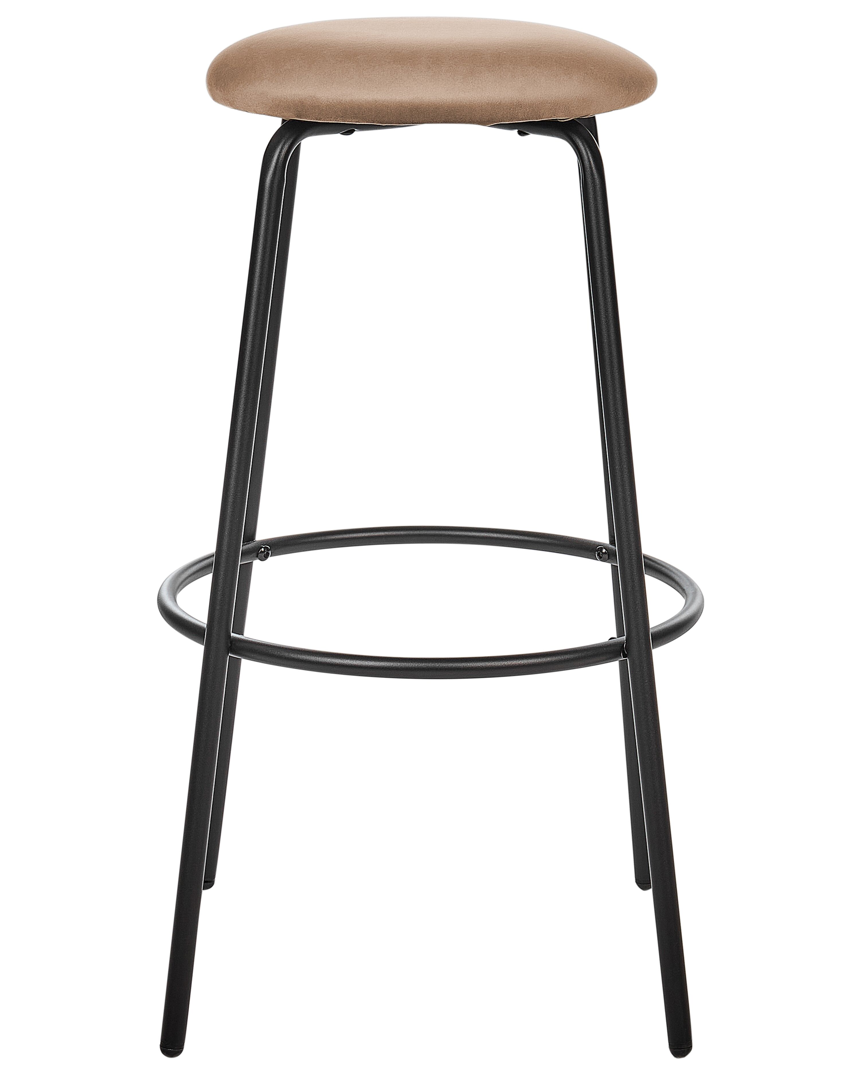 Set of 2 Velvet Bar Stools Brown MORTON | Beliani.co.uk