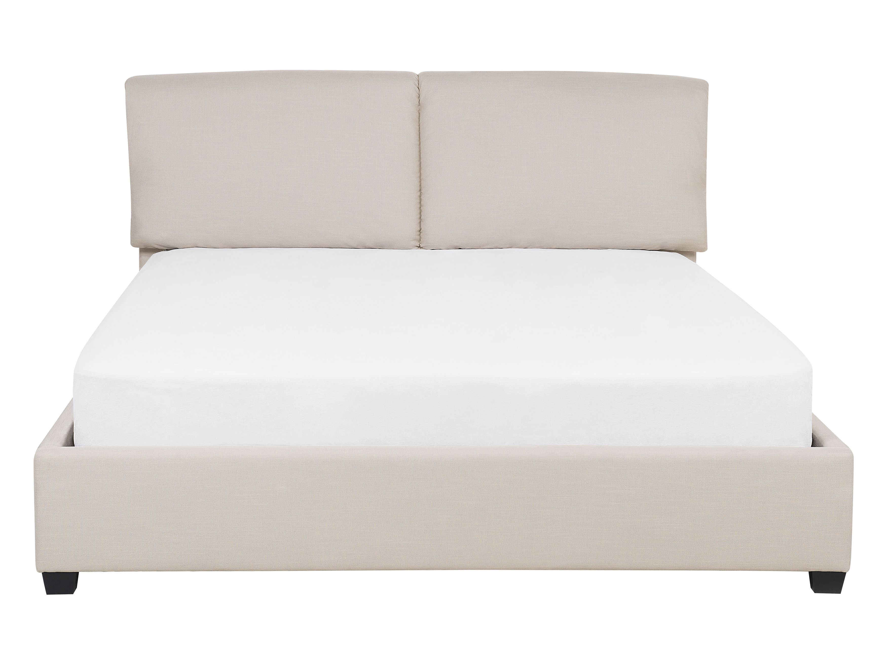 Lit double en tissu beige 140 x 200 cm BELFORT | Beliani.fr