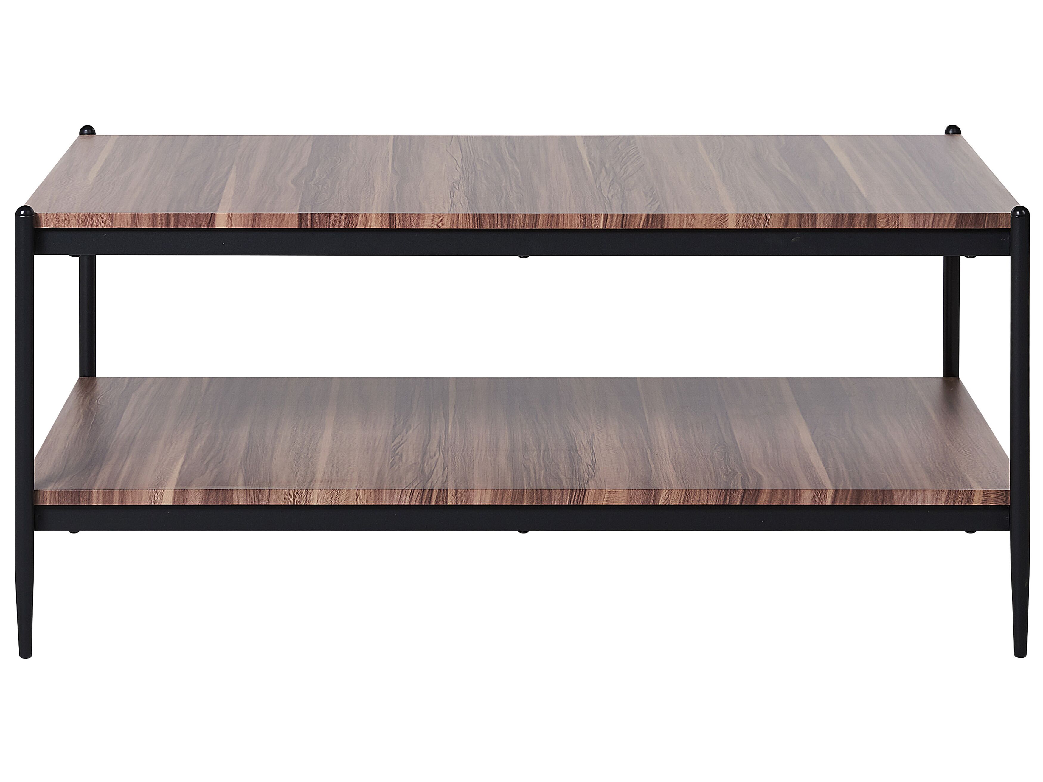 Coffee Table Dark Wood with Black AVOCA | Beliani.co.uk