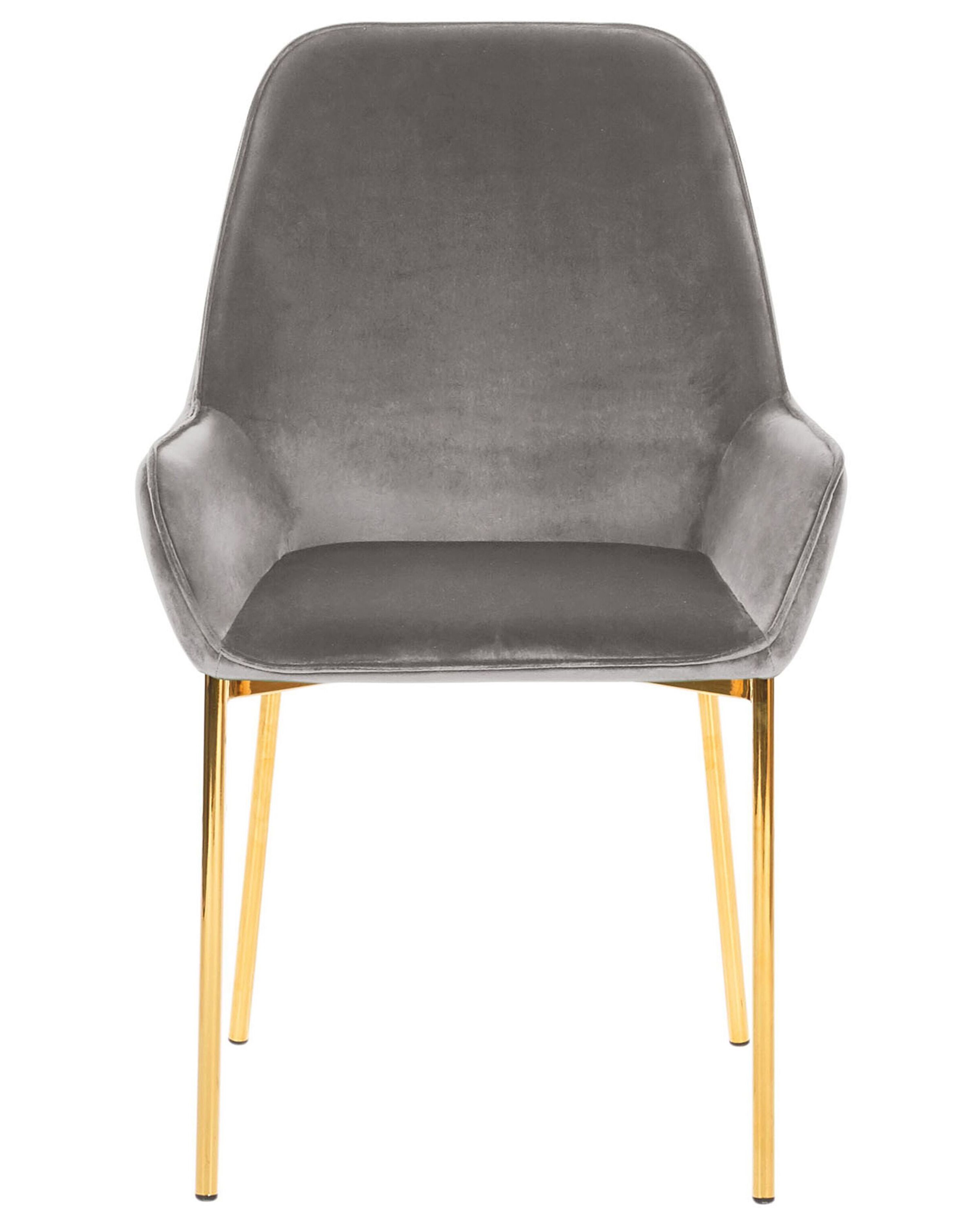 Zestaw 2 krzeseł do jadalni welurowy szary LOVERNA | Beliani.pl