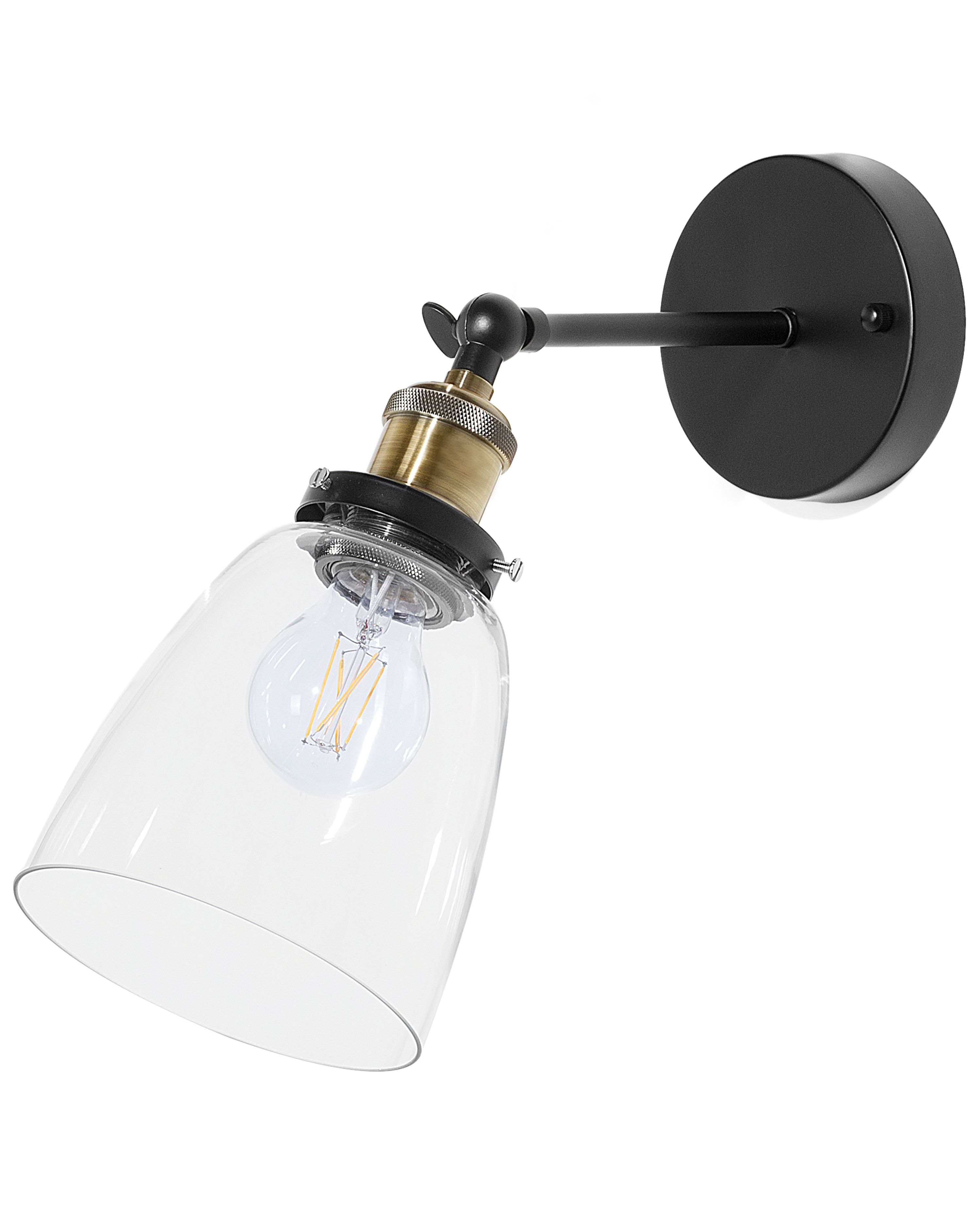 Set of 2 Glass Wall Lamp Transparent LOVAT | Beliani.co.uk