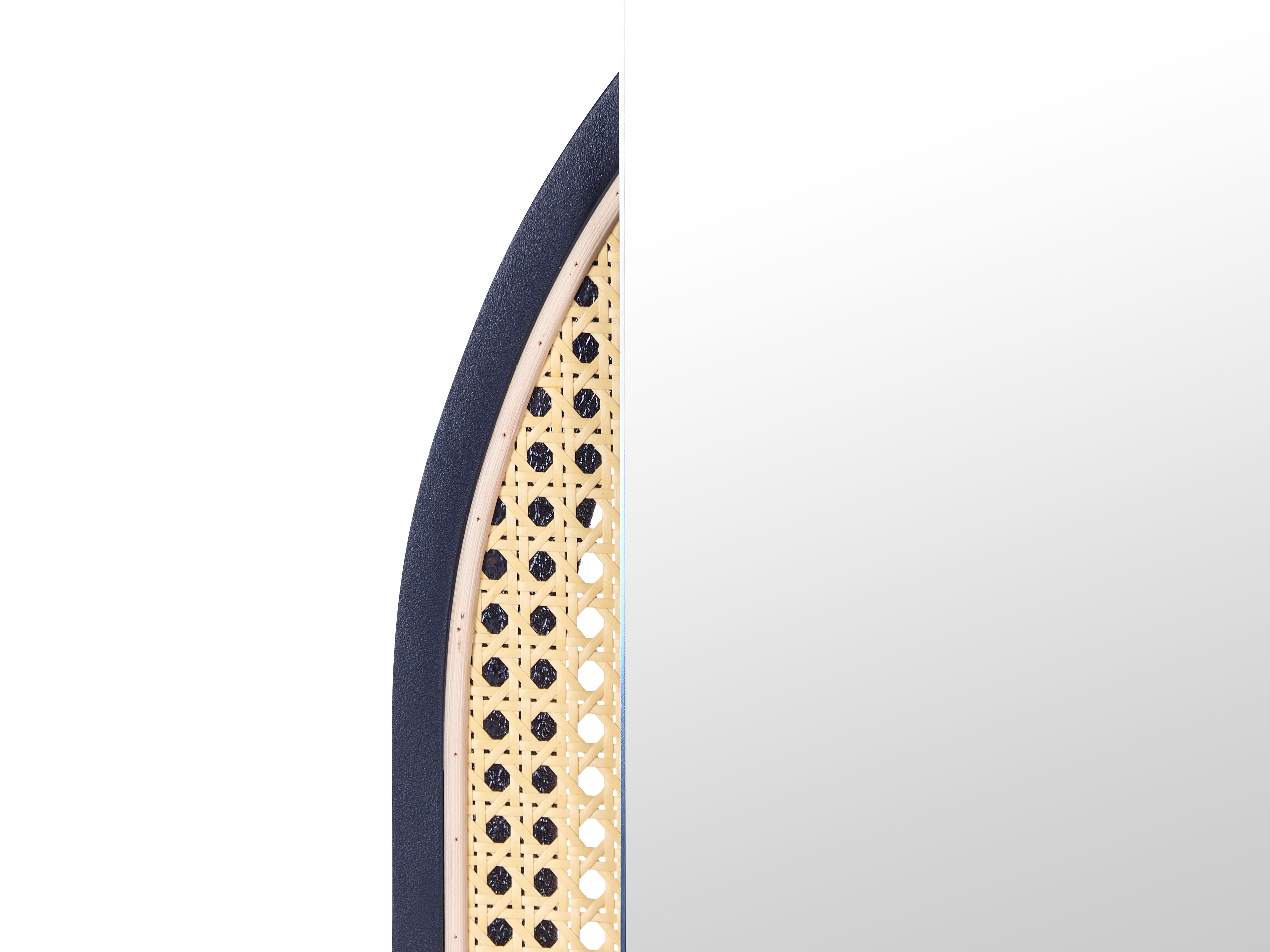 Rattan Wall Mirror 53 x 143 cm Light NEVERS | Beliani.co.uk