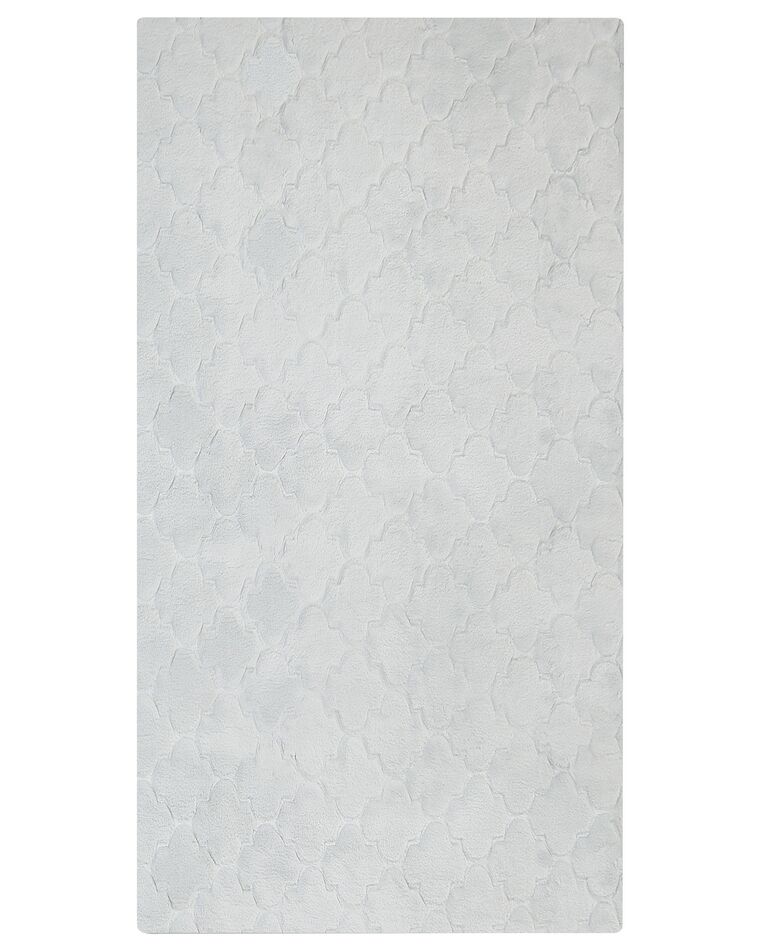 Faux Rabbit Fur Rug 80 x 150 cm Light Grey GHARO | Beliani.co.uk