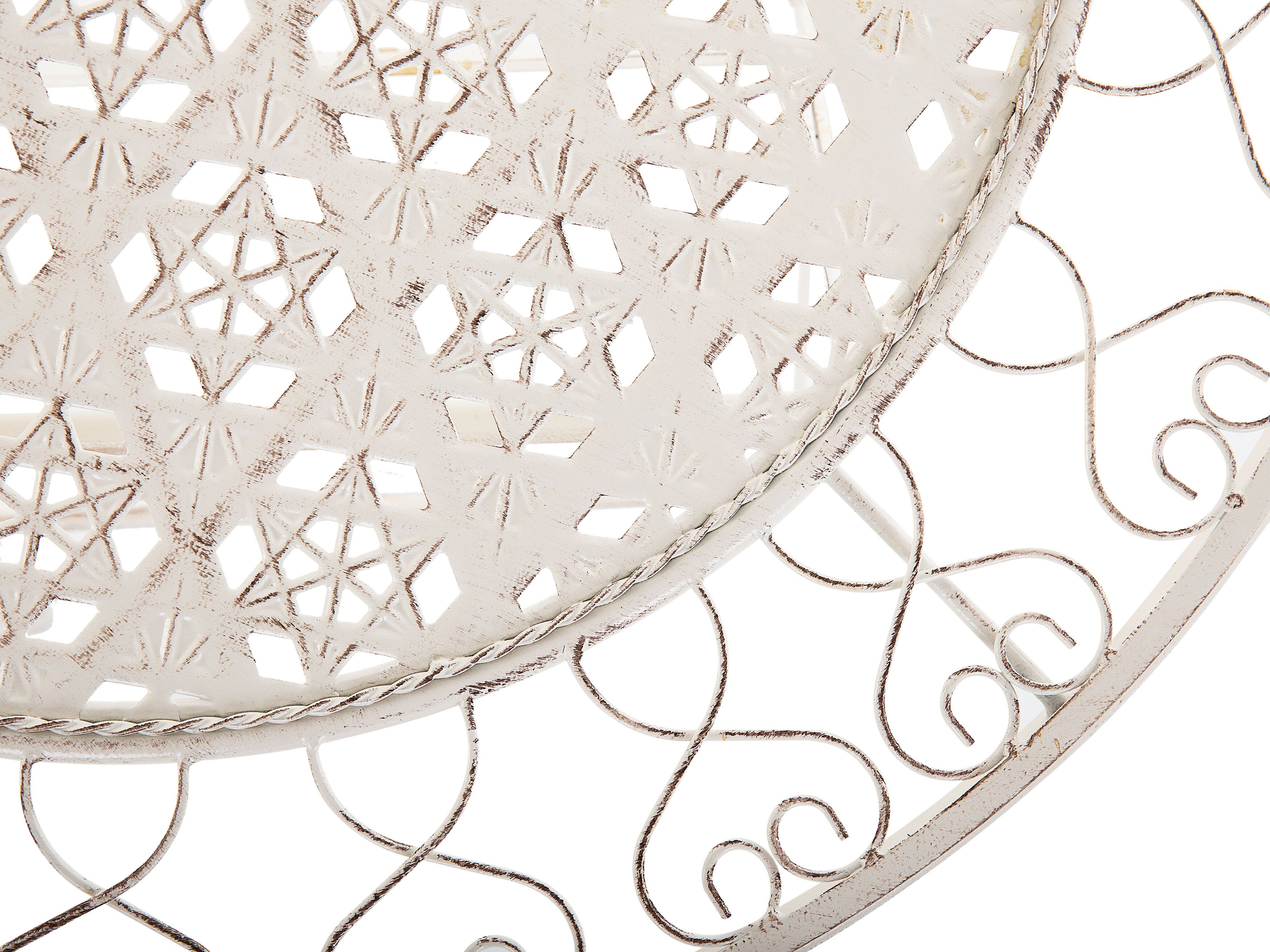 Metal Garden Bistro Table ø 70 cm Beige TRIESTE | Beliani.co.uk