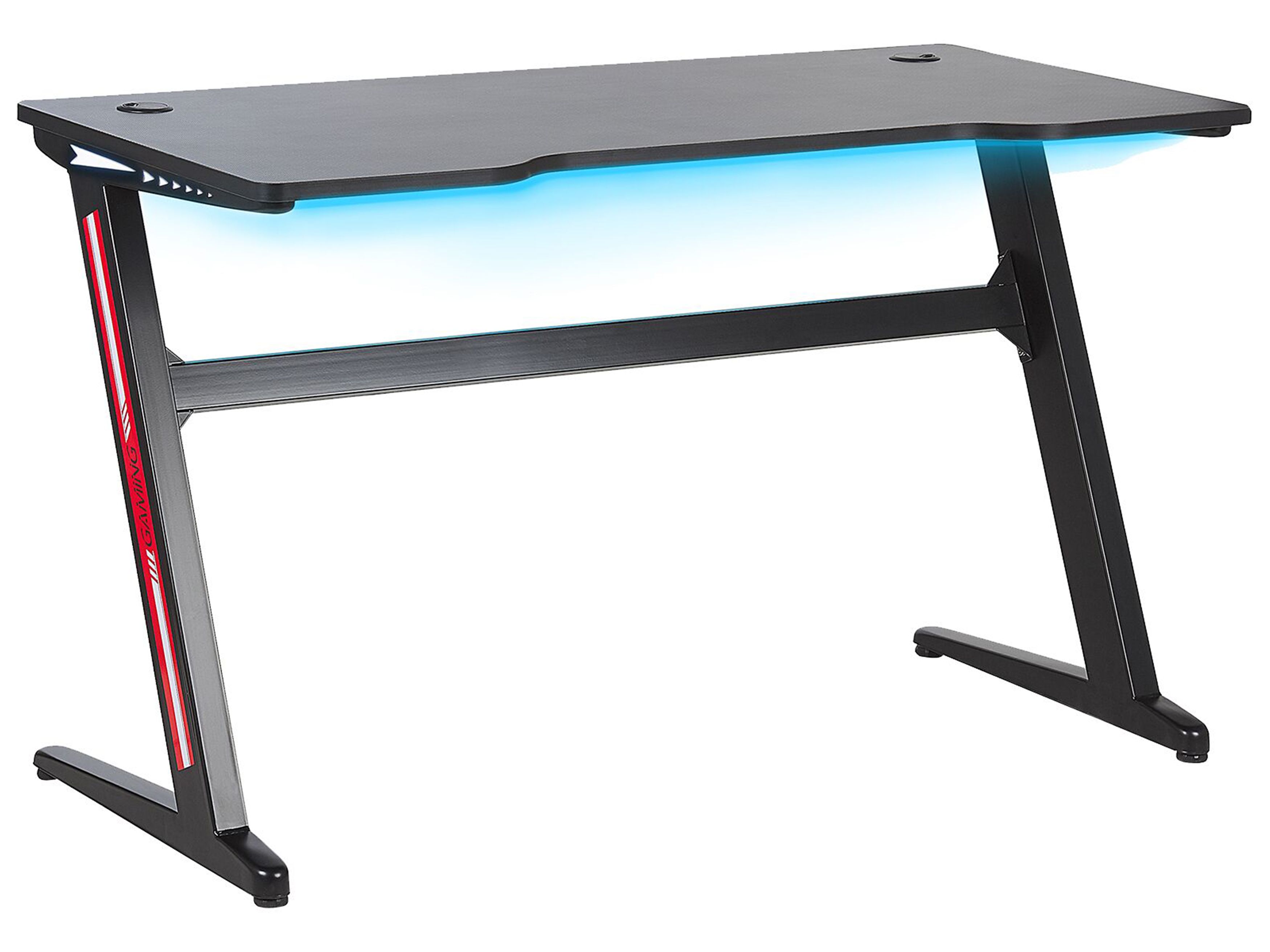 Mesa gaming preta com iluminação LED RGB 120 x 60 cm DARFUR | Beliani.pt