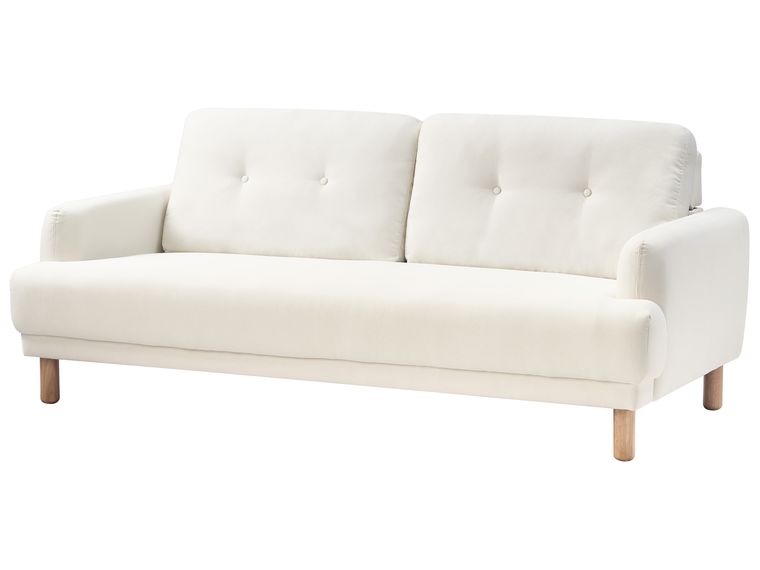 3 Seater Fabric Sofa Off-White TUVE | Beliani.co.uk