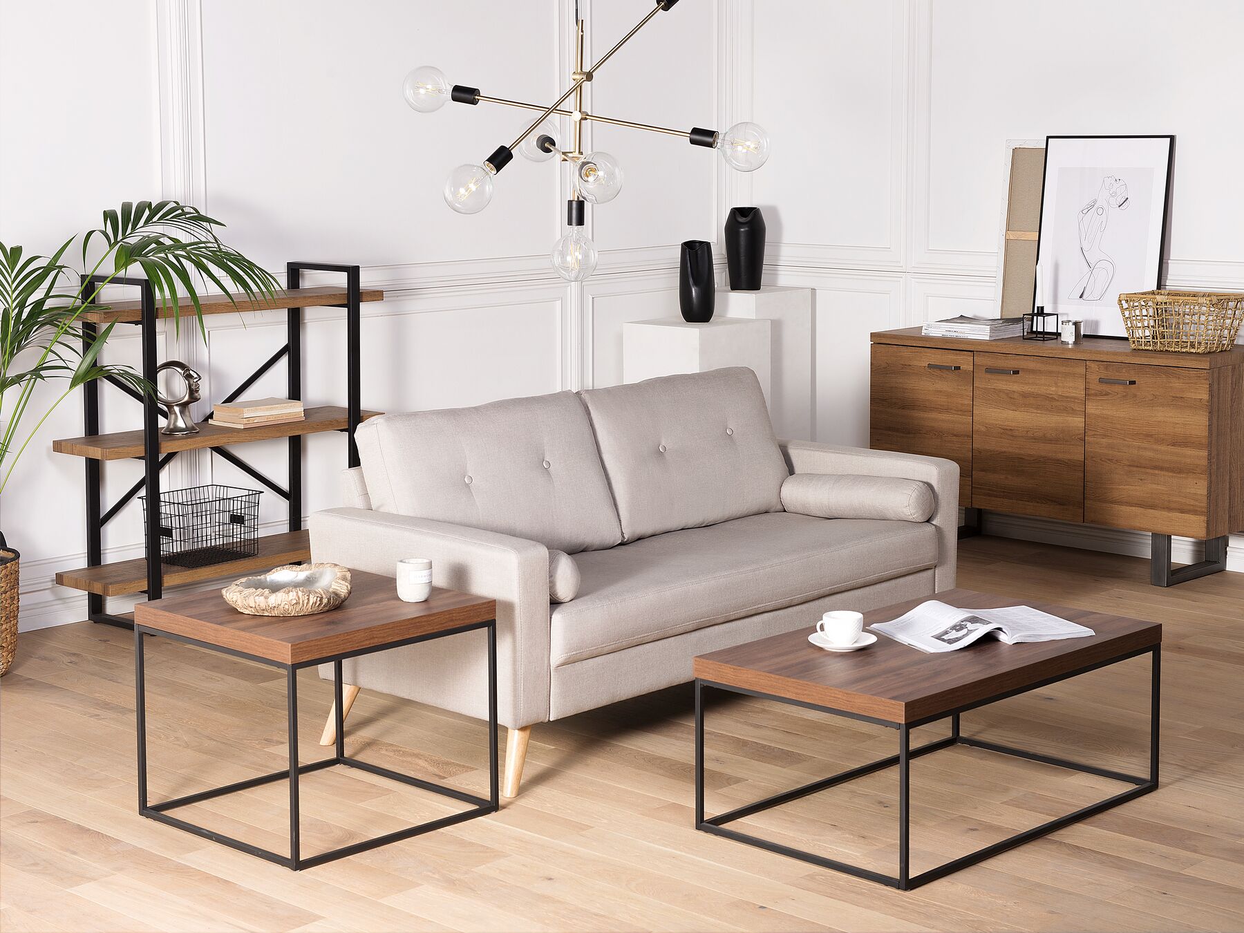 Tavolino da divano in legno scuro/nero DELANO | Beliani.it