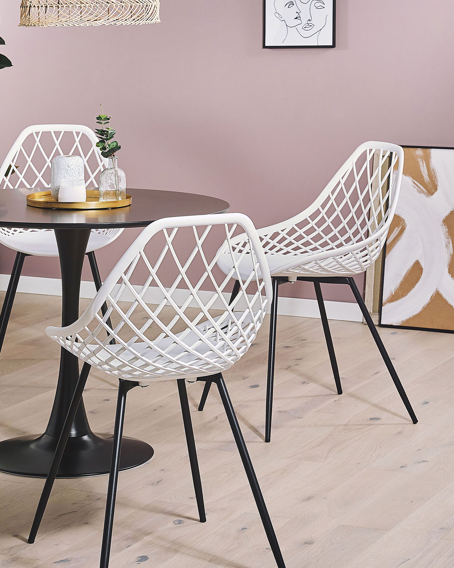 Round Dining Table ⌀ 90 cm Black BOCA | Beliani.co.uk