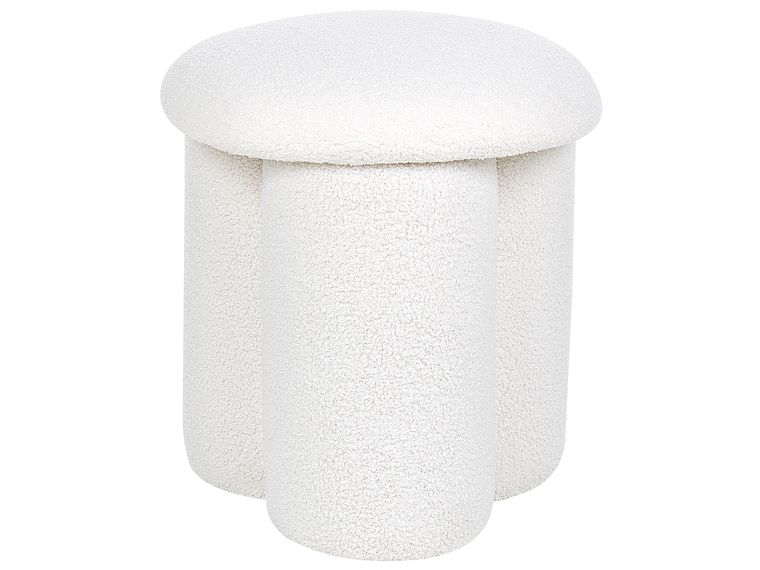 Pouf bouclé bianco ⌀ 40 cm CARRINGTON | Beliani.it