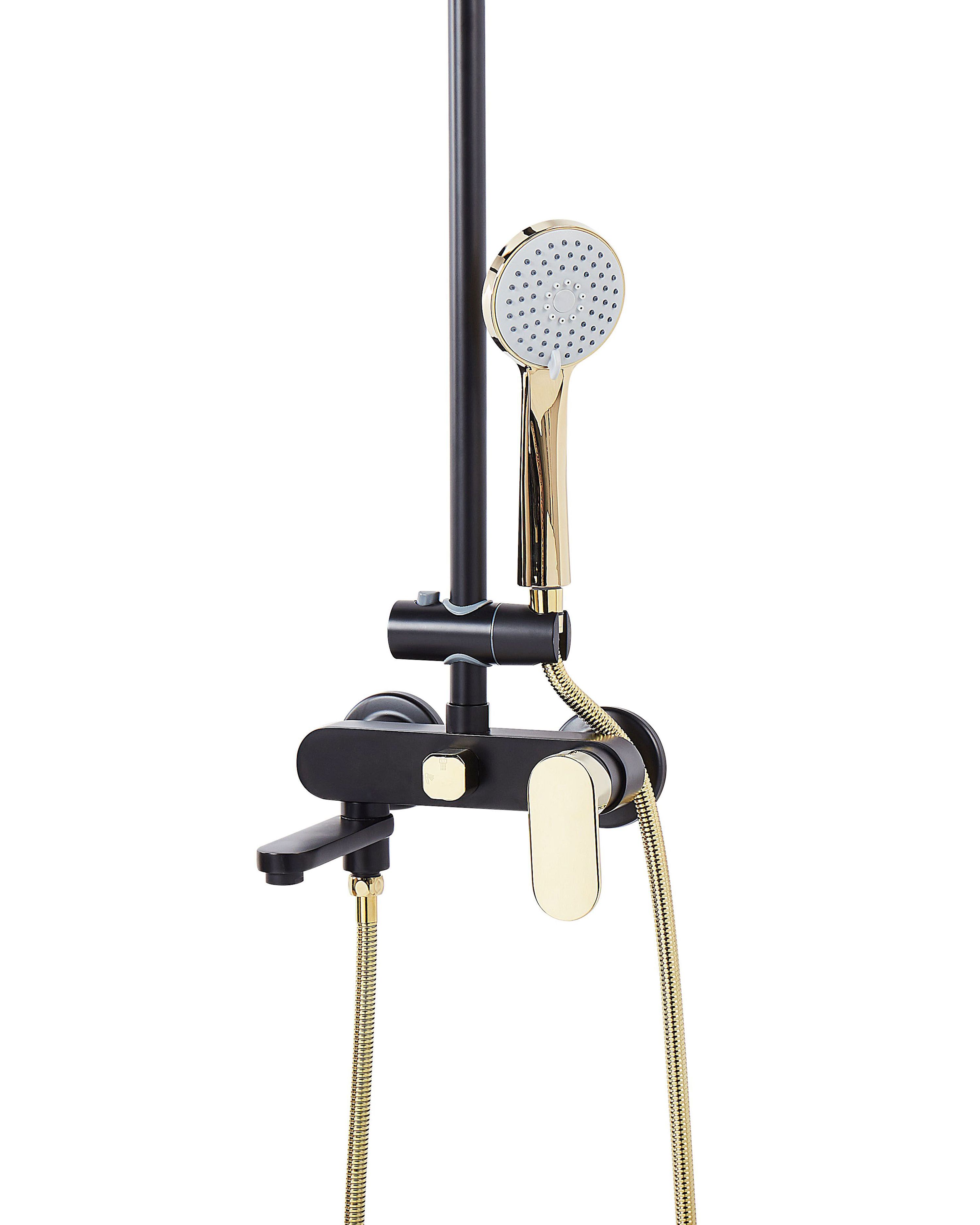 Mixer Shower Set Black with Gold GURARA | Beliani.co.uk