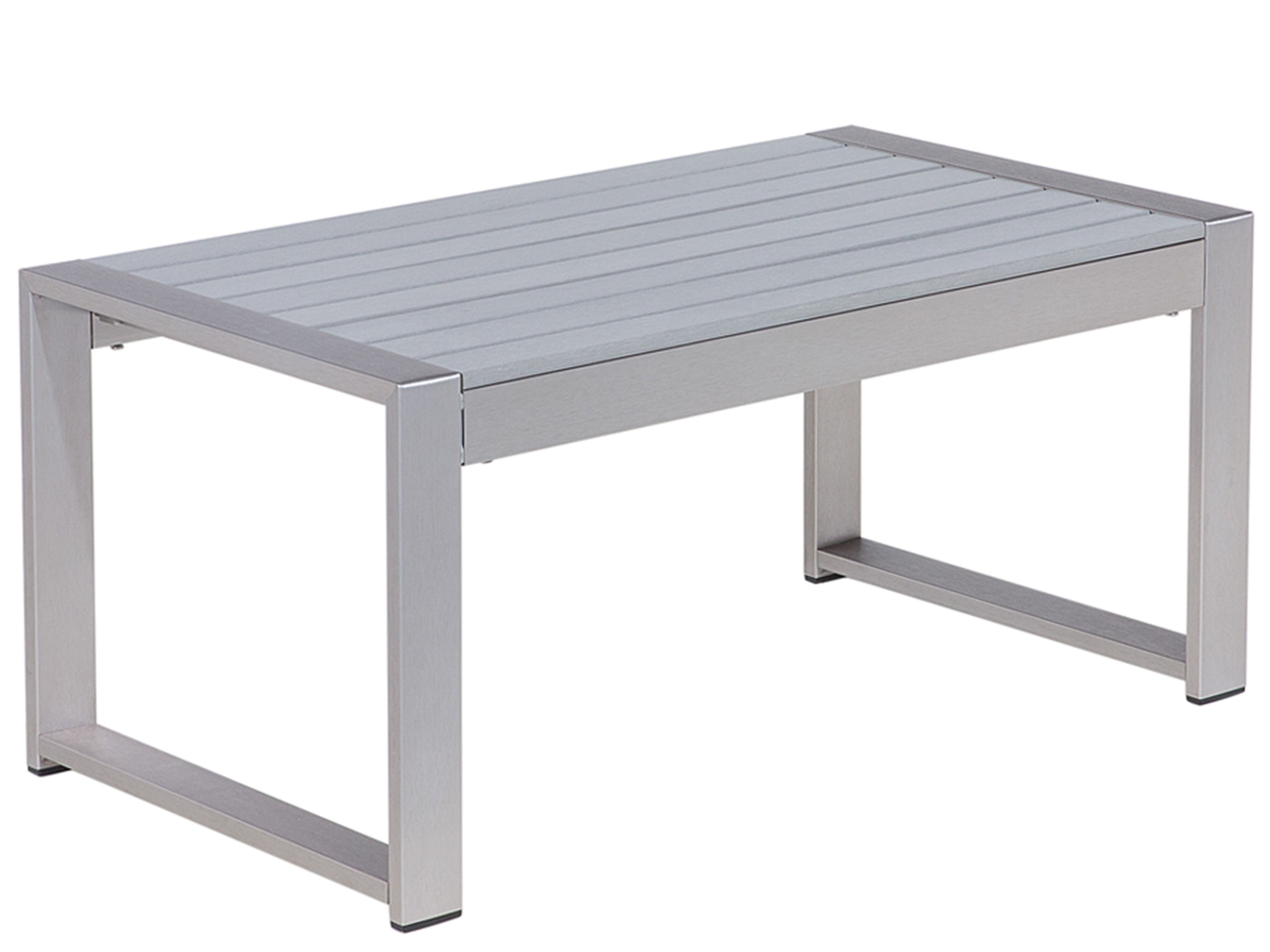 Table de jardin en aluminium gris clair 90 x 50 cm SALERNO | Beliani.fr