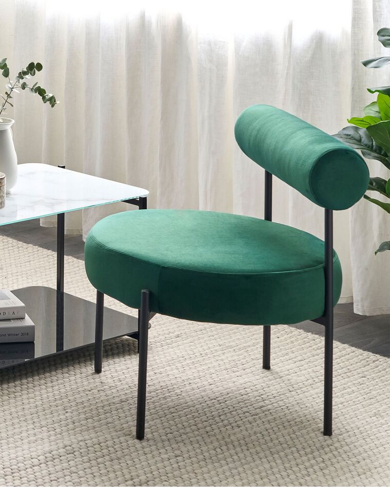 Velvet Accent Chair Emerald Green ALPHA | Beliani.co.uk