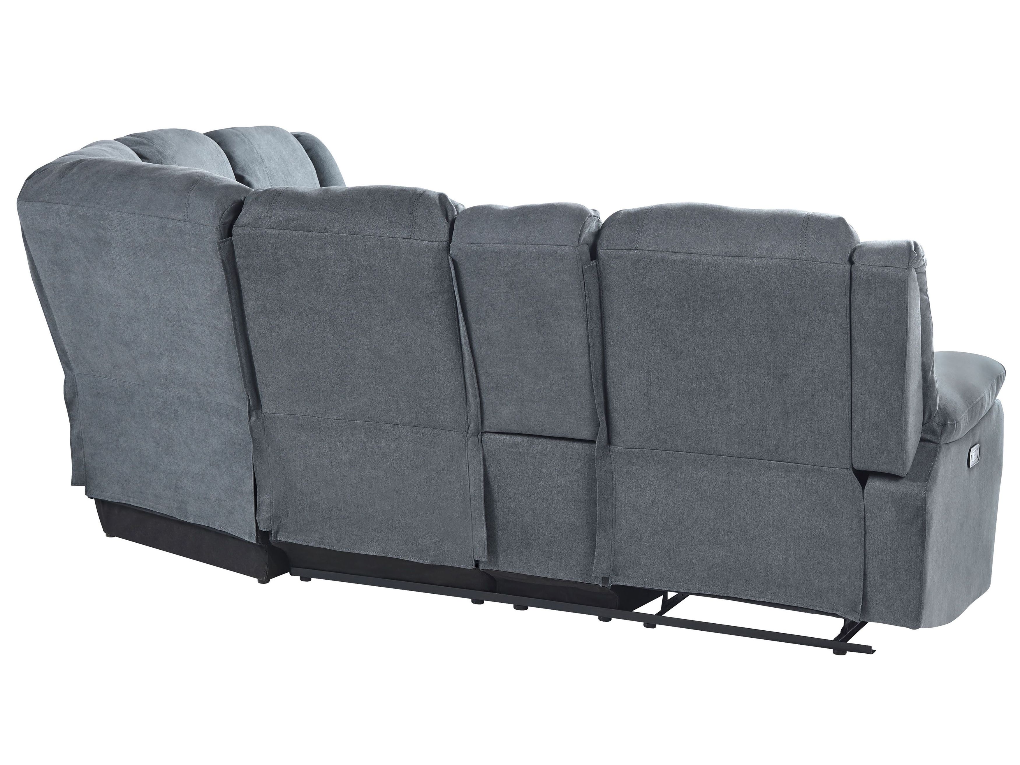Corner Fabric Manual Recliner Sofa Grey ROKKE | Beliani.co.uk