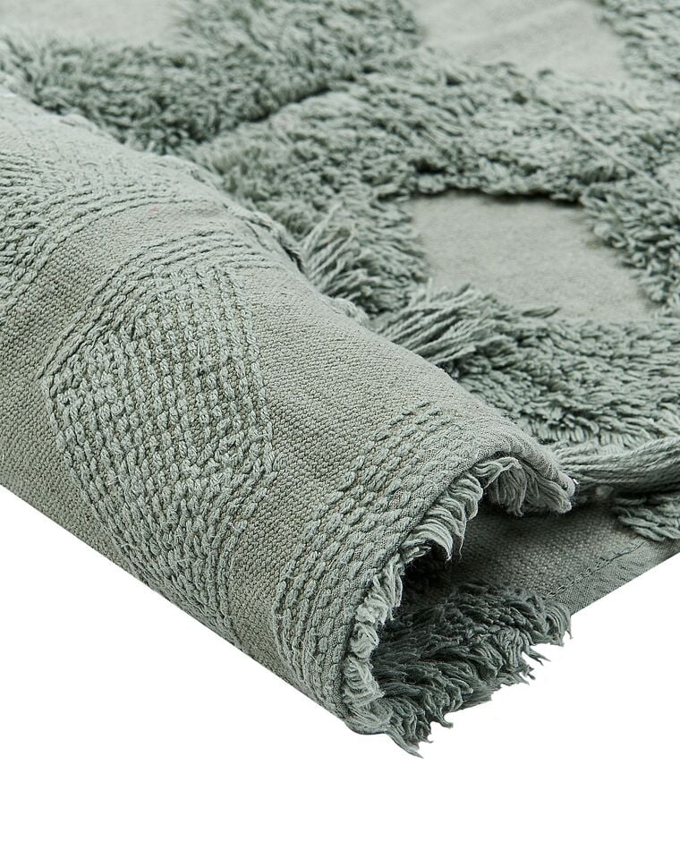 Cotton Area Rug 80 x 150 cm Green KARS | Beliani.co.uk
