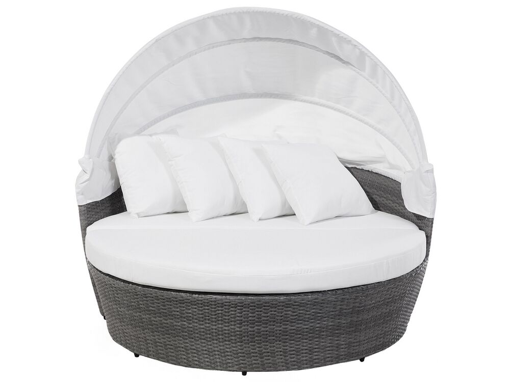 Divano coperto da giardino in rattan grigio SYLT LUX | Beliani.it