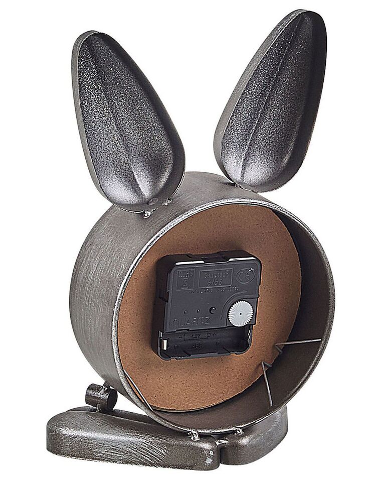 Iron Table Clock Bunny Silver THUSIS | Beliani.co.uk