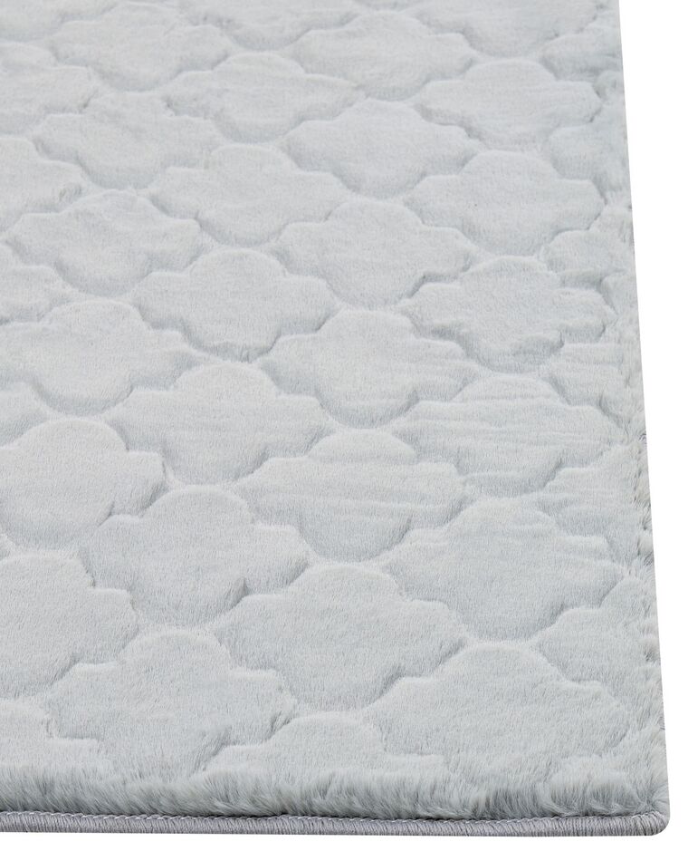 Faux Rabbit Fur Rug 80 x 150 cm Light Grey GHARO | Beliani.co.uk