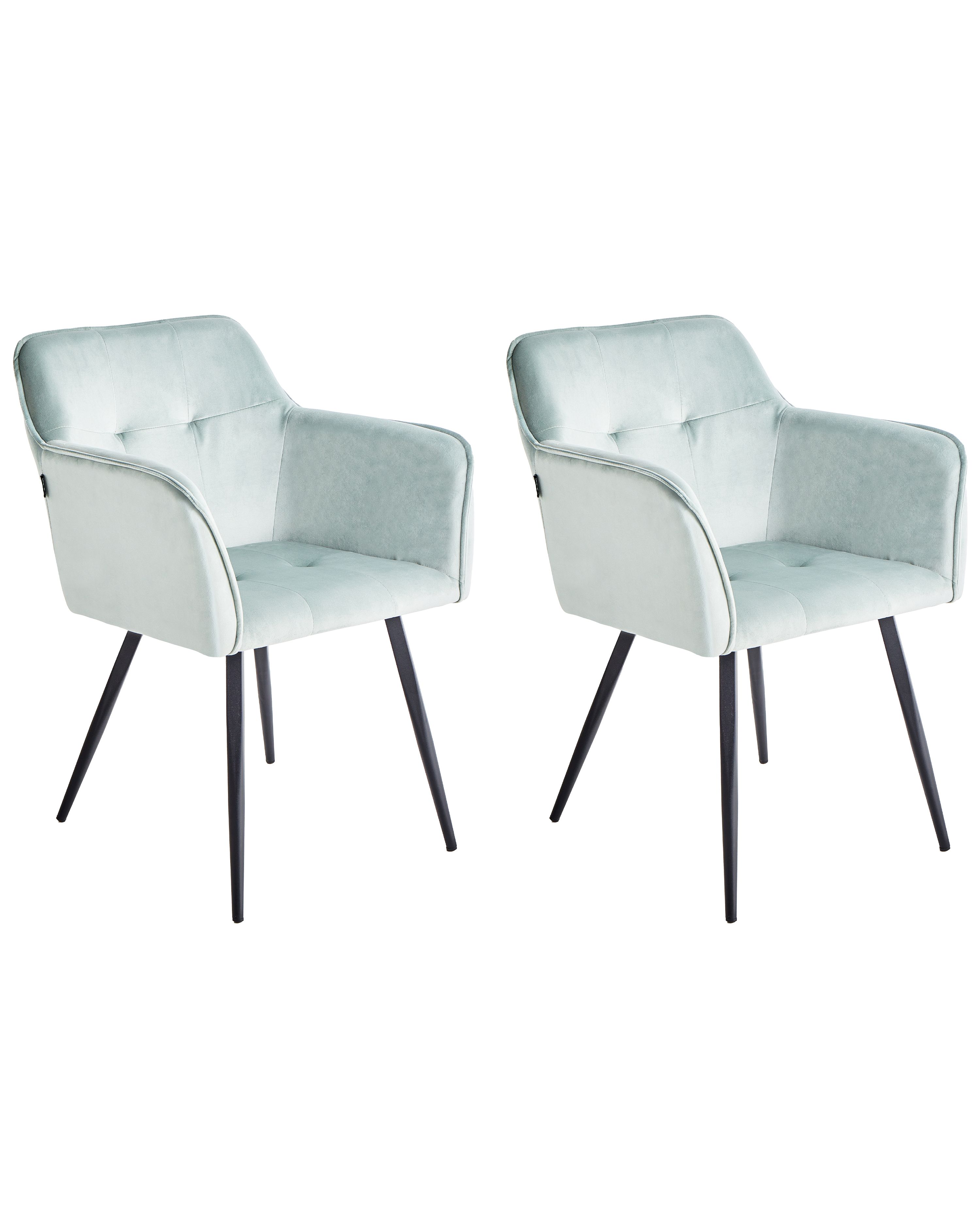 Set of 2 Velvet Dining Chairs Mint Green JASMIN | Beliani.co.uk